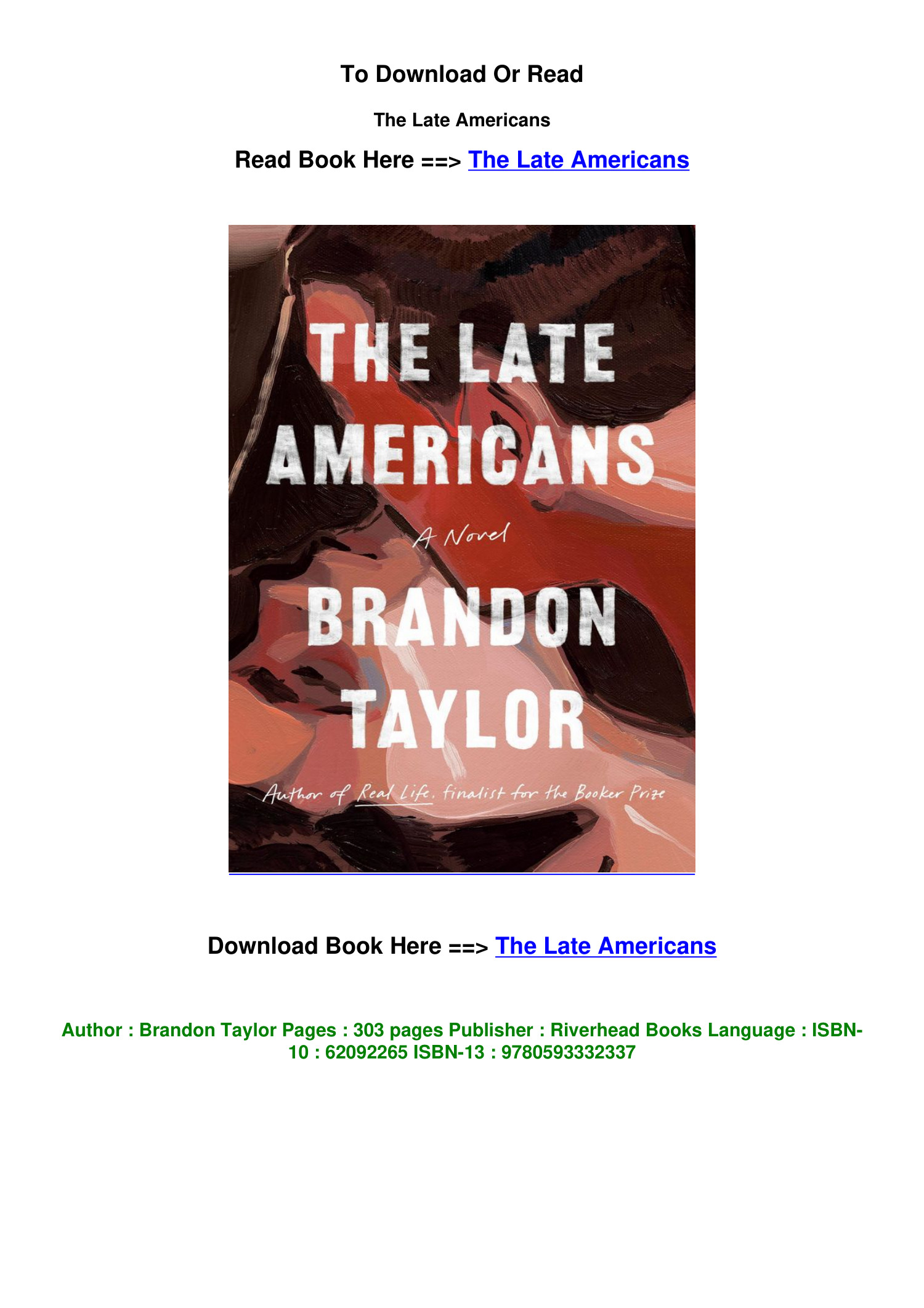 DOWNLOAD ePub The Late Americans by Brandon Taylor.pdf | DocDroid
