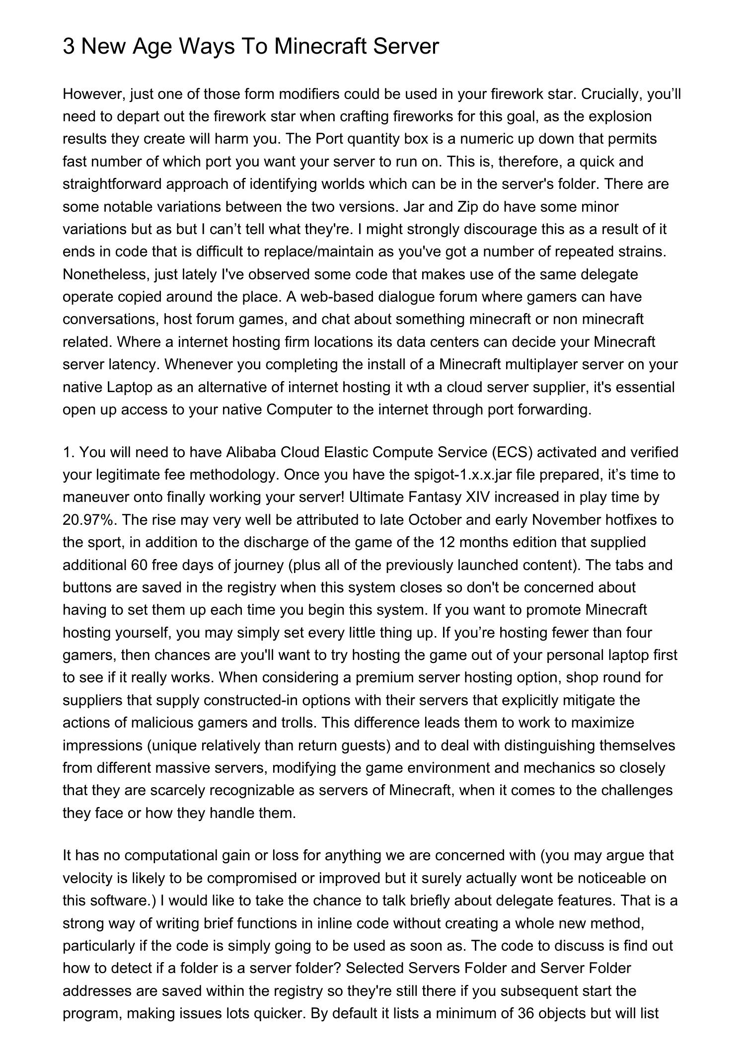 Seven New Age Ways To Minecraft Serverxudjs.pdf.pdf | DocDroid