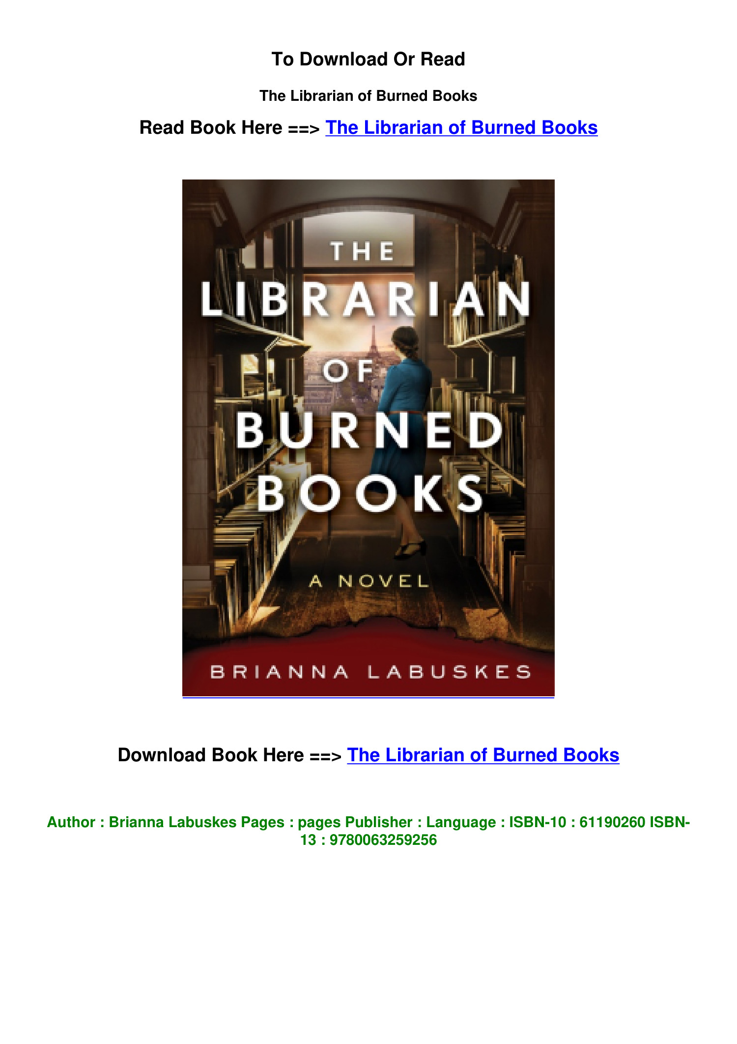 epub Download The Librarian of Burned Books By Brianna Labuskes.pdf | DocDroid