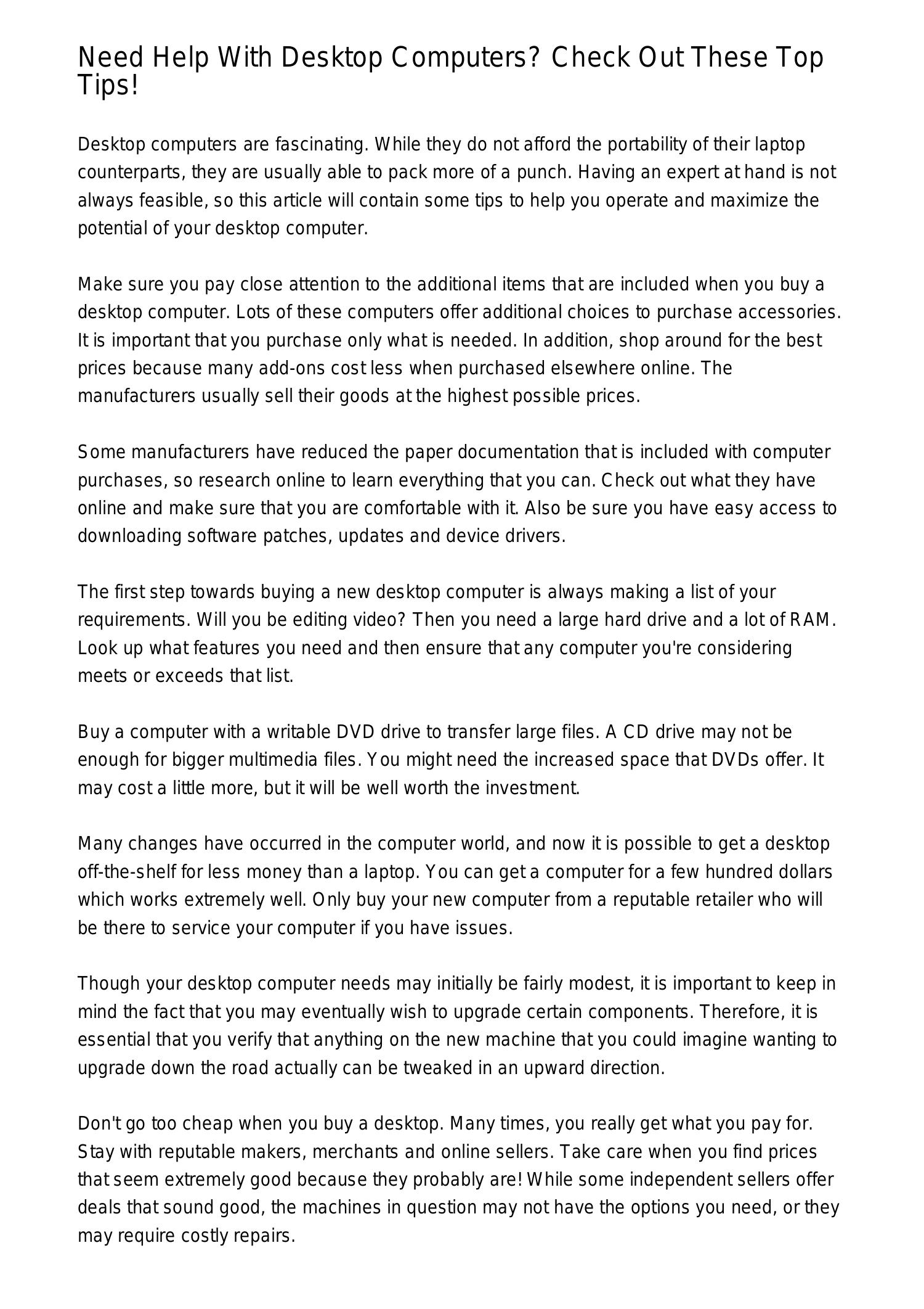 Need Help With Desktop Computers Check Out These Top Tipszawvs.pdf.pdf ...