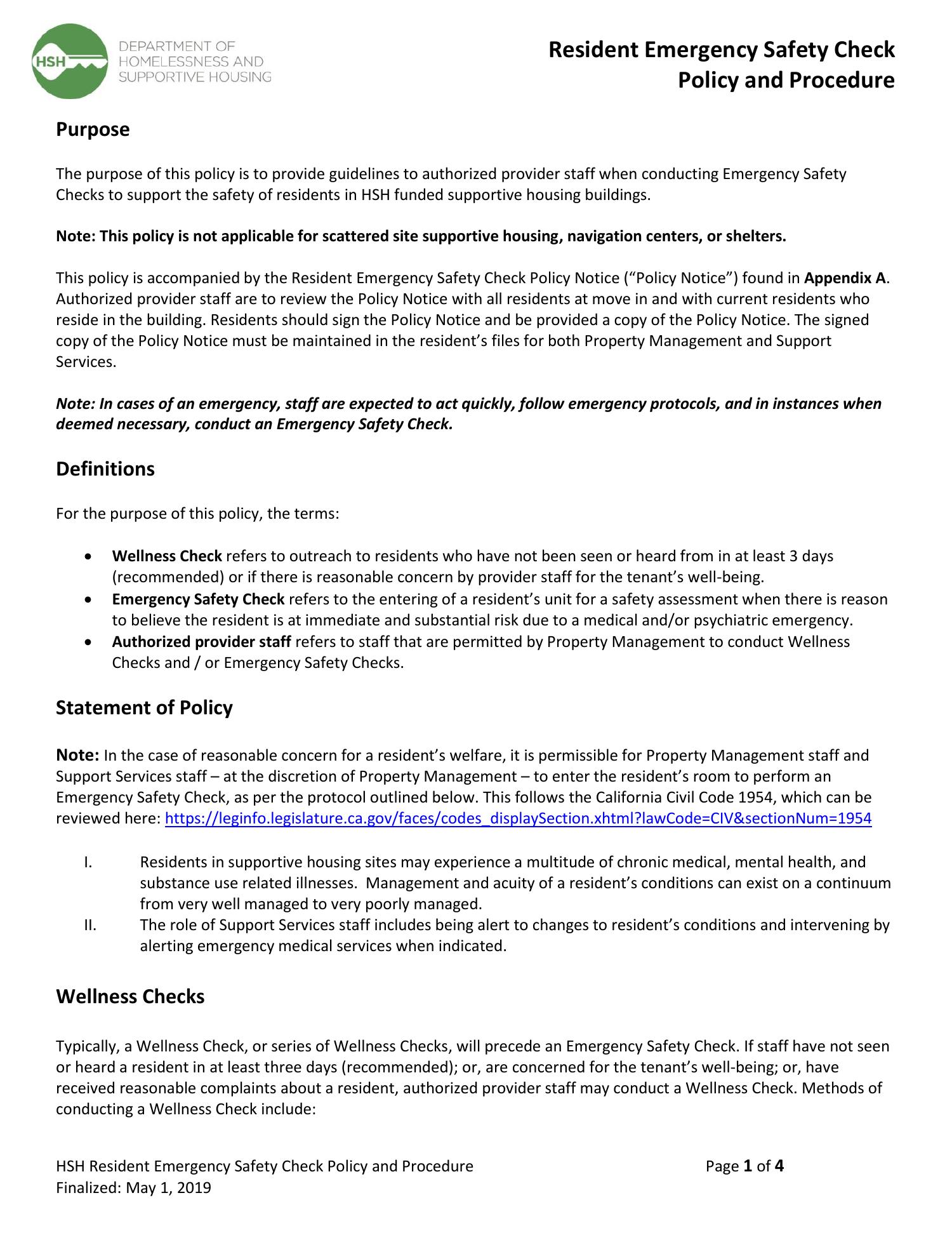 FINAL HSH Emergency Safety Check Policy 5.1.19.pdf | DocDroid