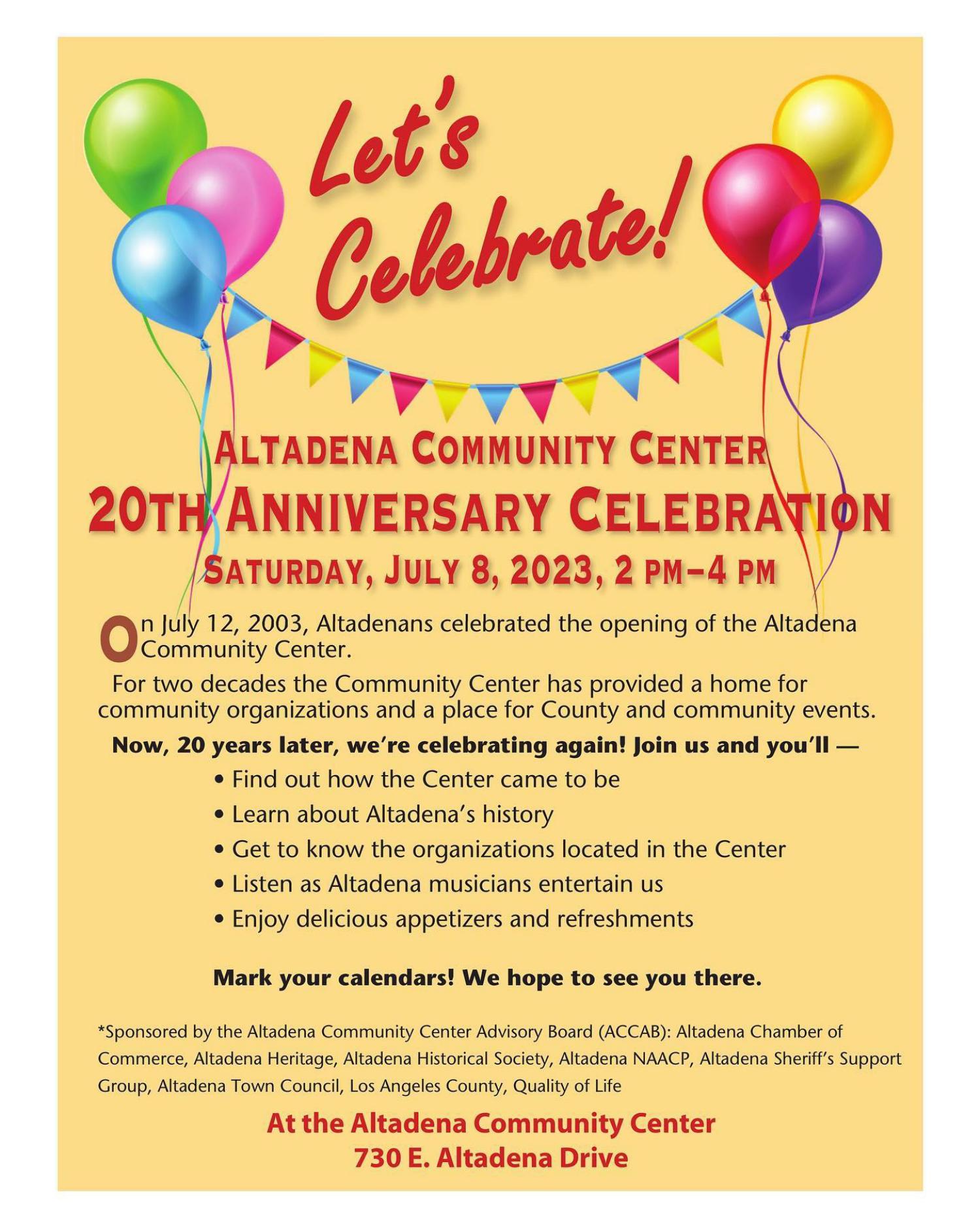 Altadena Community Center 20th Anniversary Celebration flyer.pdf | DocDroid