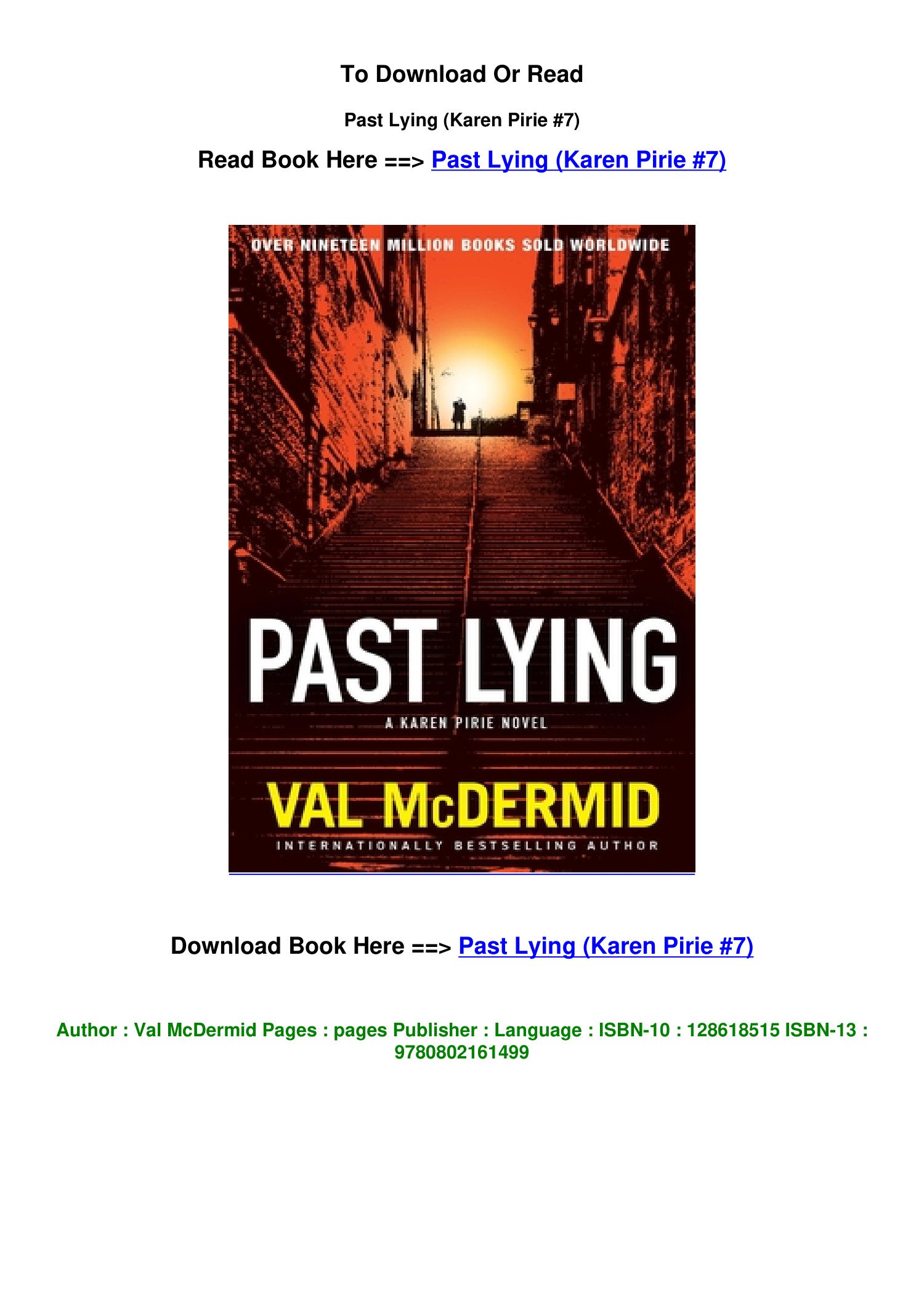 EPUB DOWNLOAD Past Lying Karen Pirie 7 BY Val McDermid.pdf | DocDroid