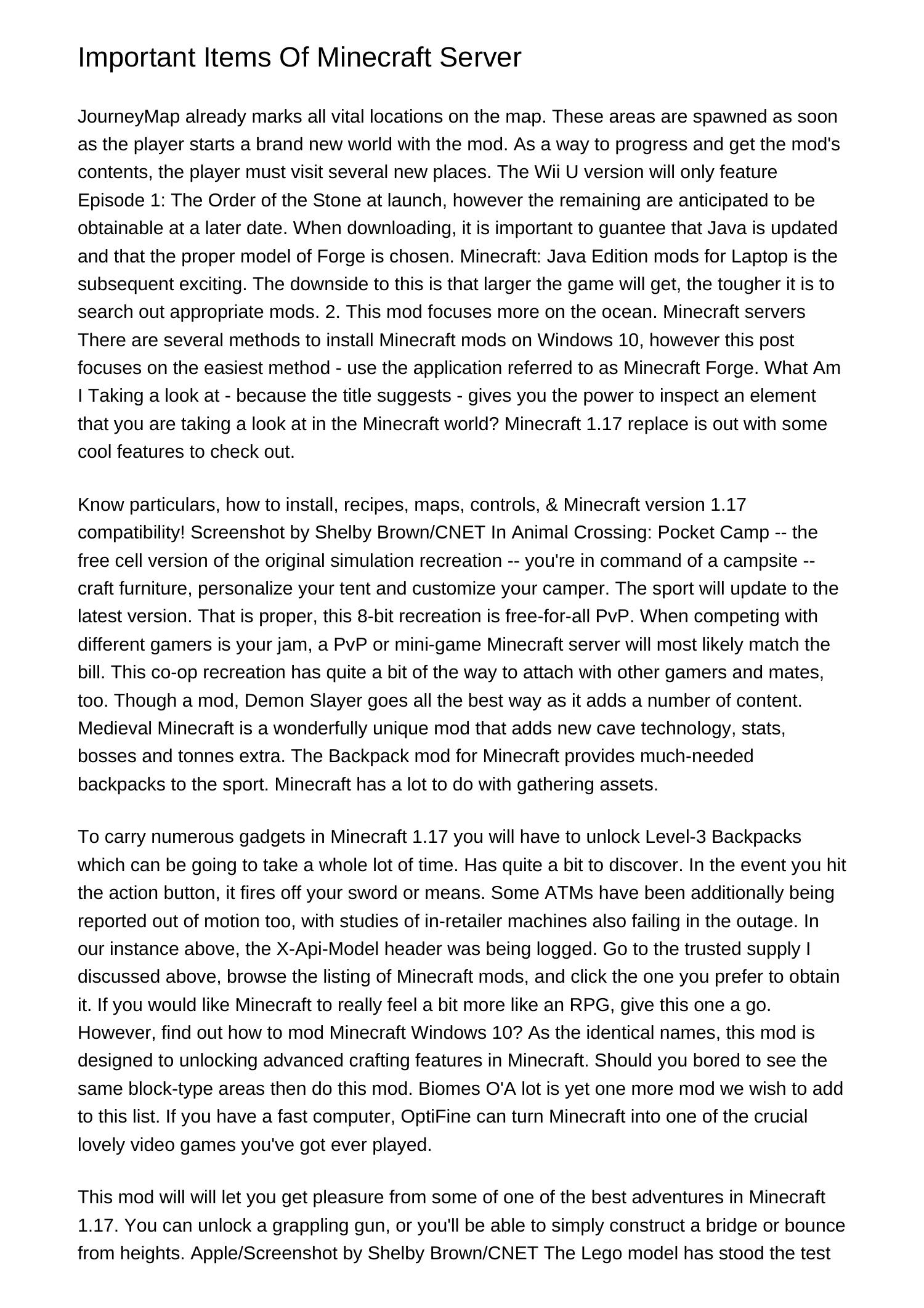 Important Items Of Minecraft Serverlnsbf pdf pdf DocDroid