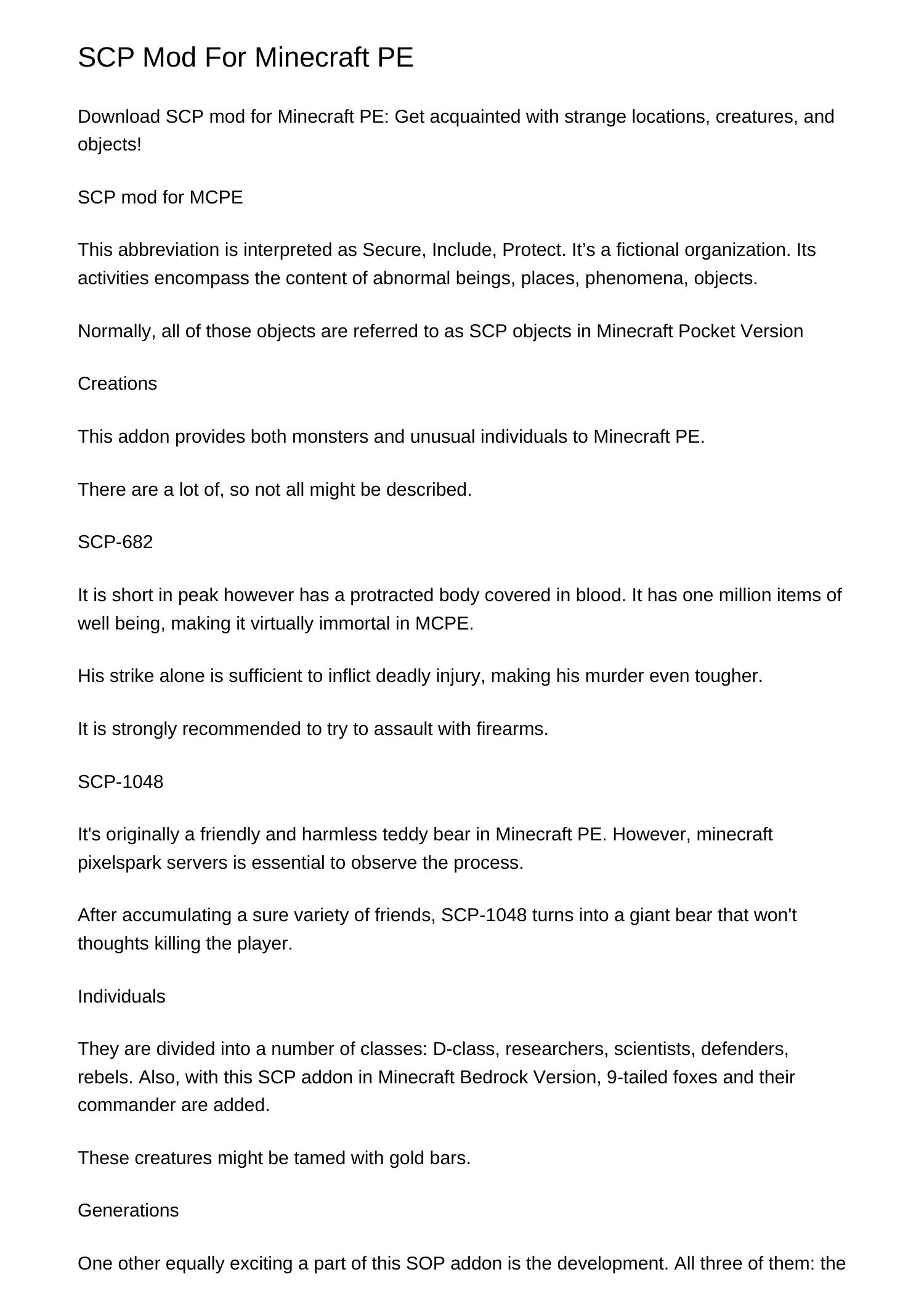 SCP Mod For Minecraft PErbdqw.pdf.pdf | DocDroid