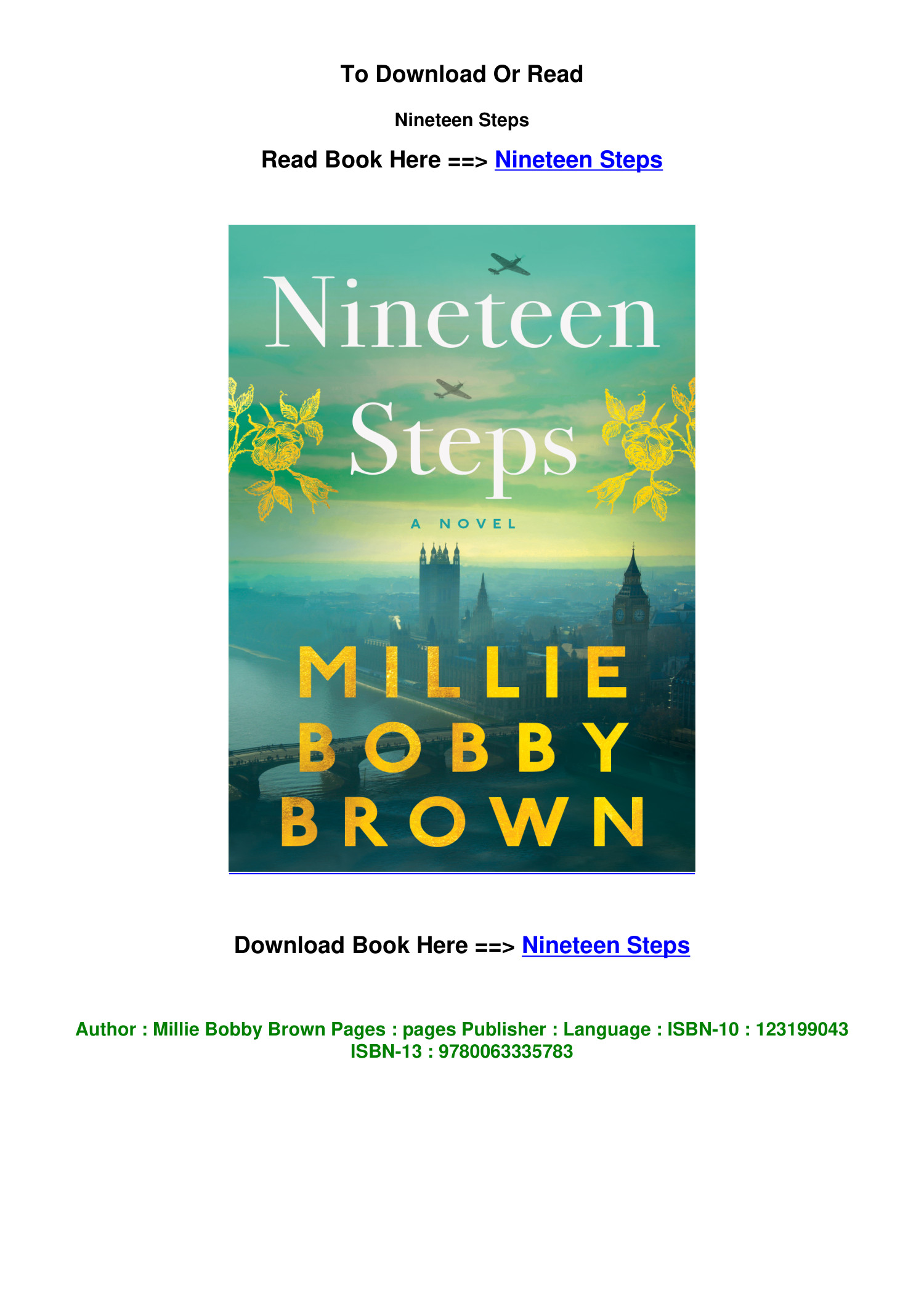 Download Pdf Nineteen Steps by Millie Bobby Brown.pdf | DocDroid