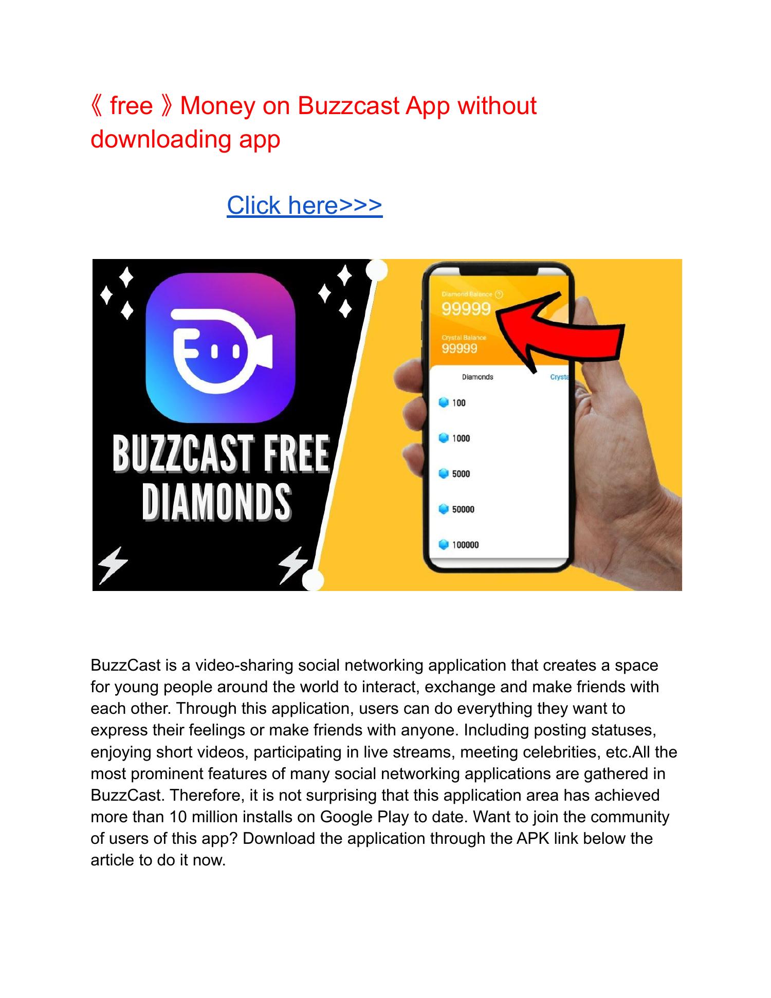free 》 Money on Buzzcast App without downloading app.pdf | DocDroid