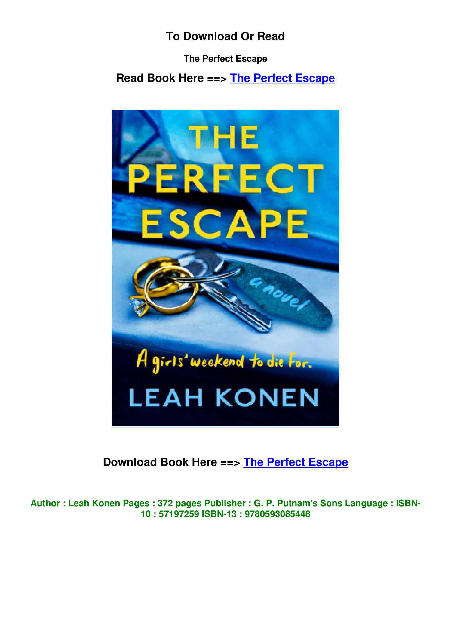 Pdf DOWNLOAD The Perfect Escape By Leah Konen.pdf | DocDroid