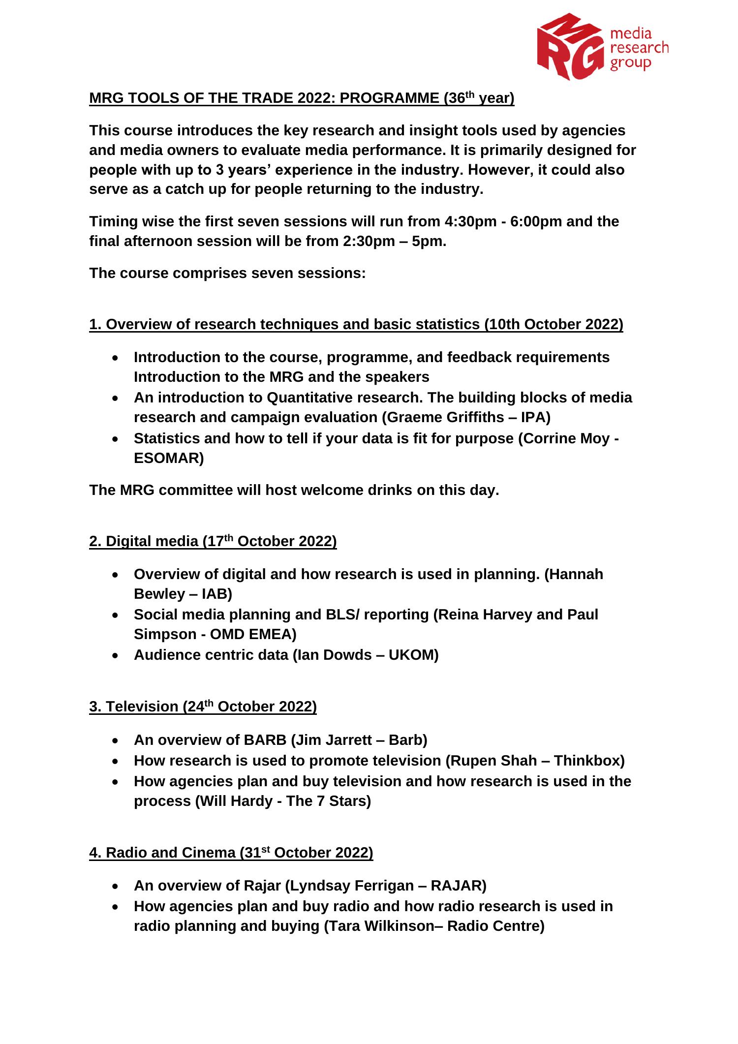 MRG TOTT programme 2022.docx | DocDroid