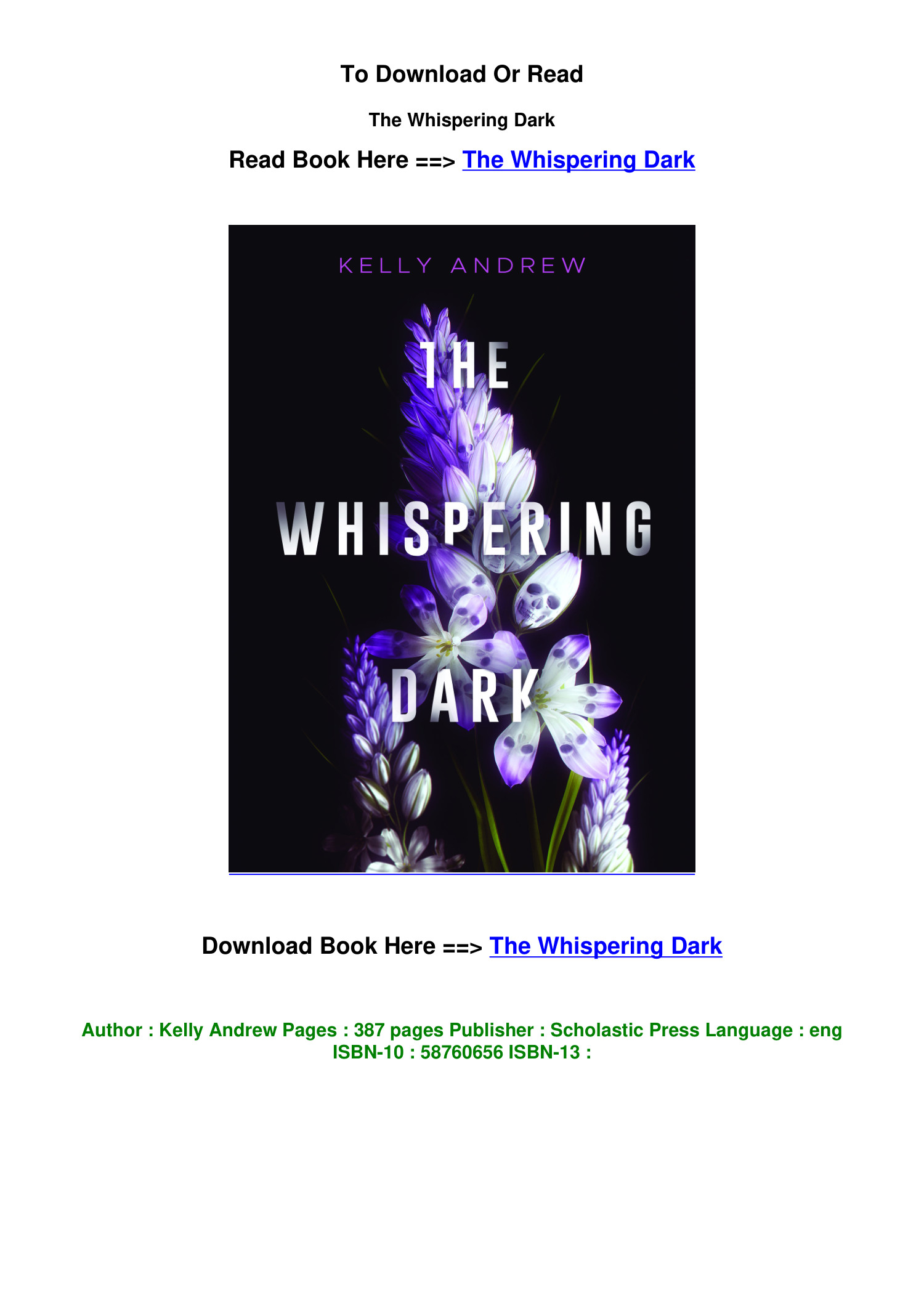 DOWNLOAD pdf The Whispering Dark BY Kelly Andrew.pdf | DocDroid