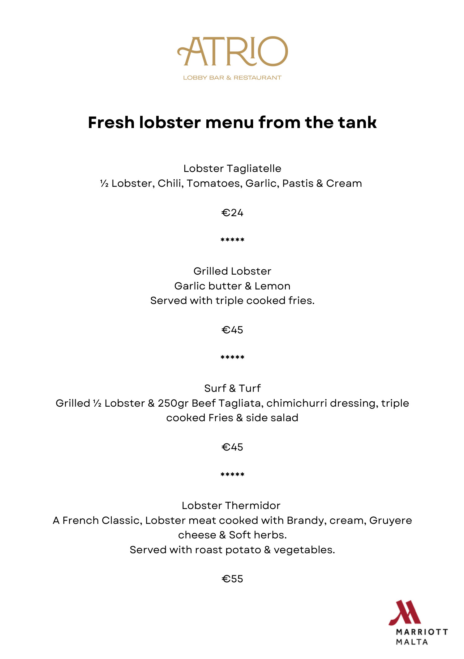 Fresh Lobster Menu.pdf | DocDroid
