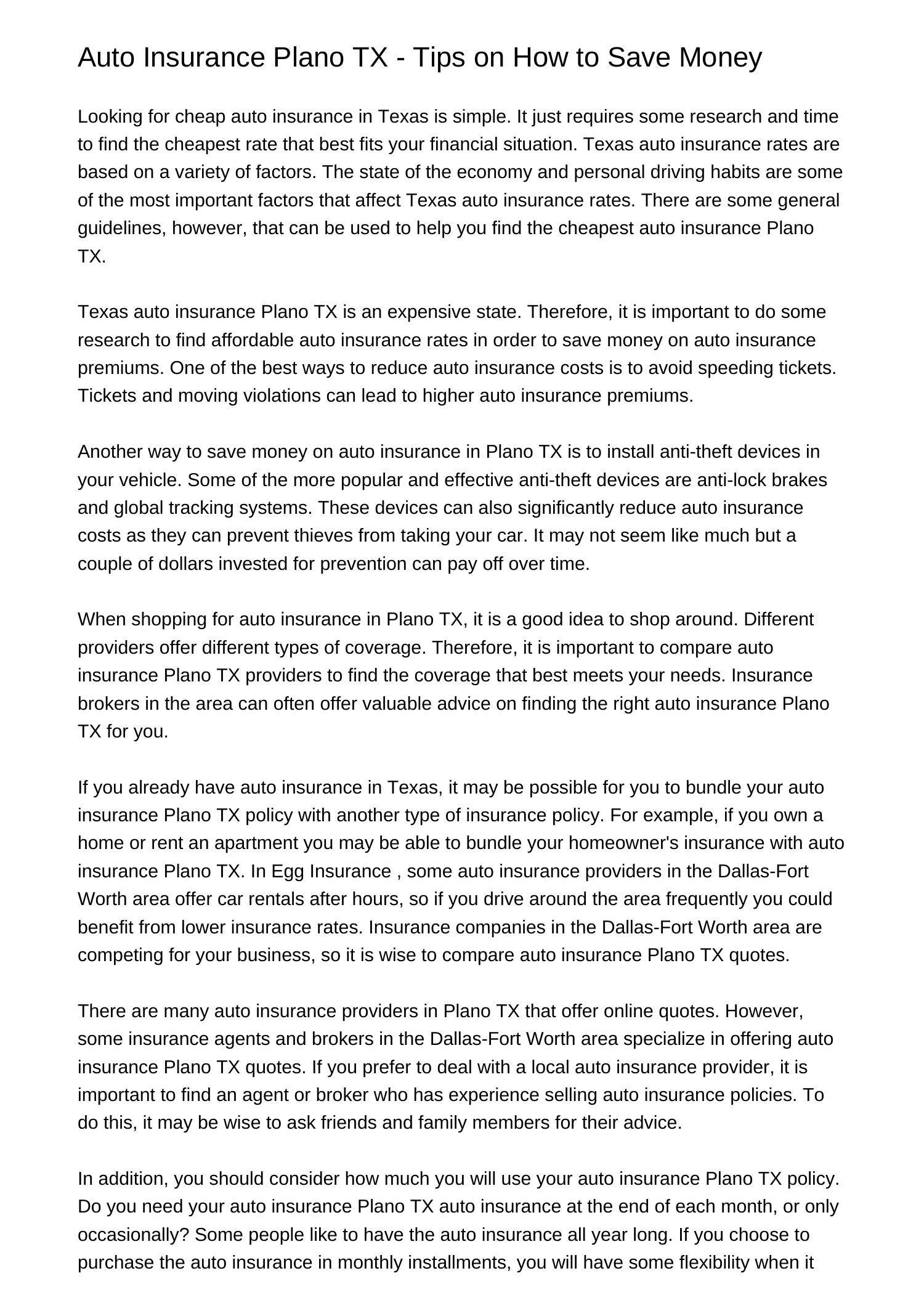 Auto Insurance Plano TX Tips on How to Save Moneynzffl.pdf.pdf | DocDroid