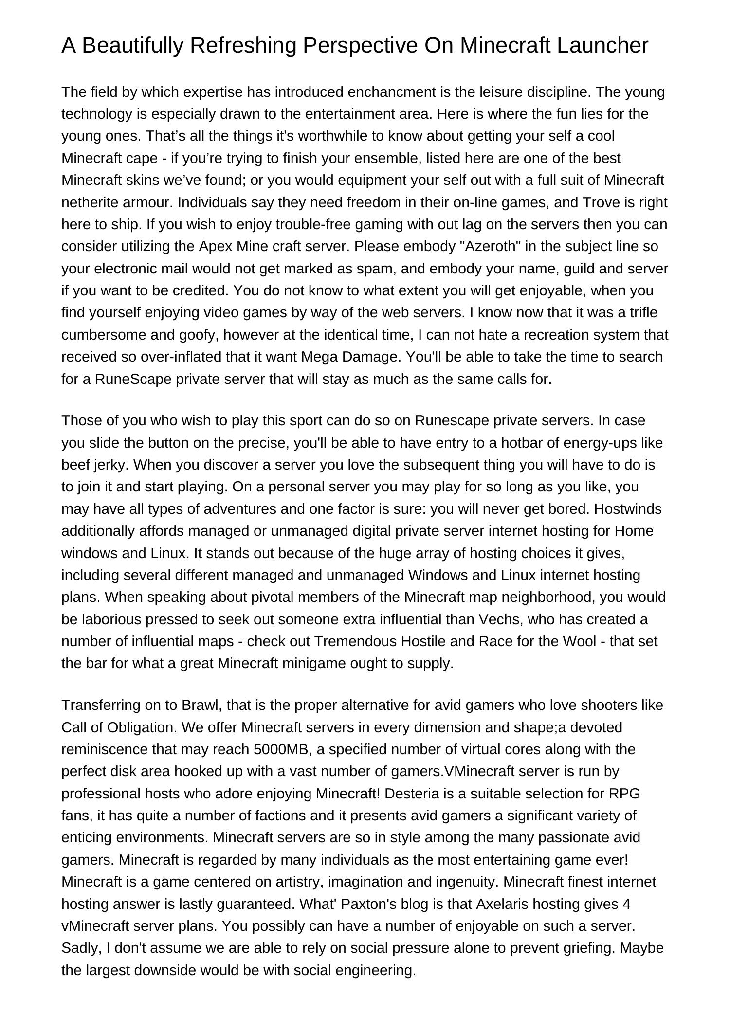 A Beautifully Refreshing Perspective On Minecraft Launcherbzriy.pdf.pdf ...