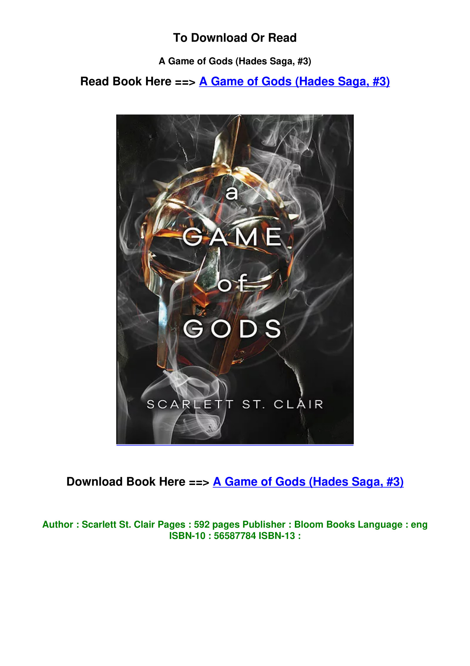 Download EPub A Game of Gods Hades Saga 3 By Scarlett St Clair.pdf | DocDroid