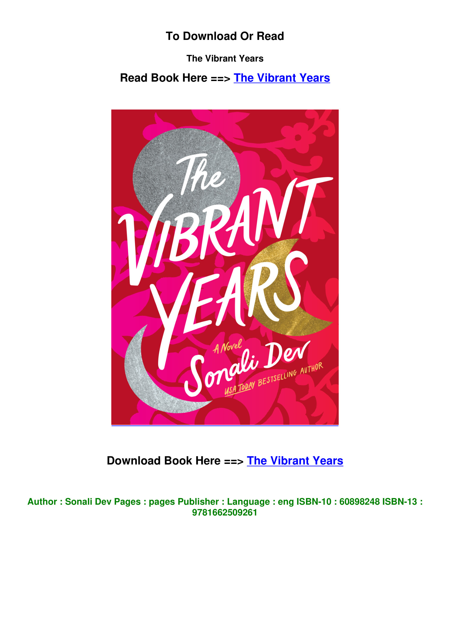 Pdf DOWNLOAD The Vibrant Years BY Sonali Dev.pdf | DocDroid