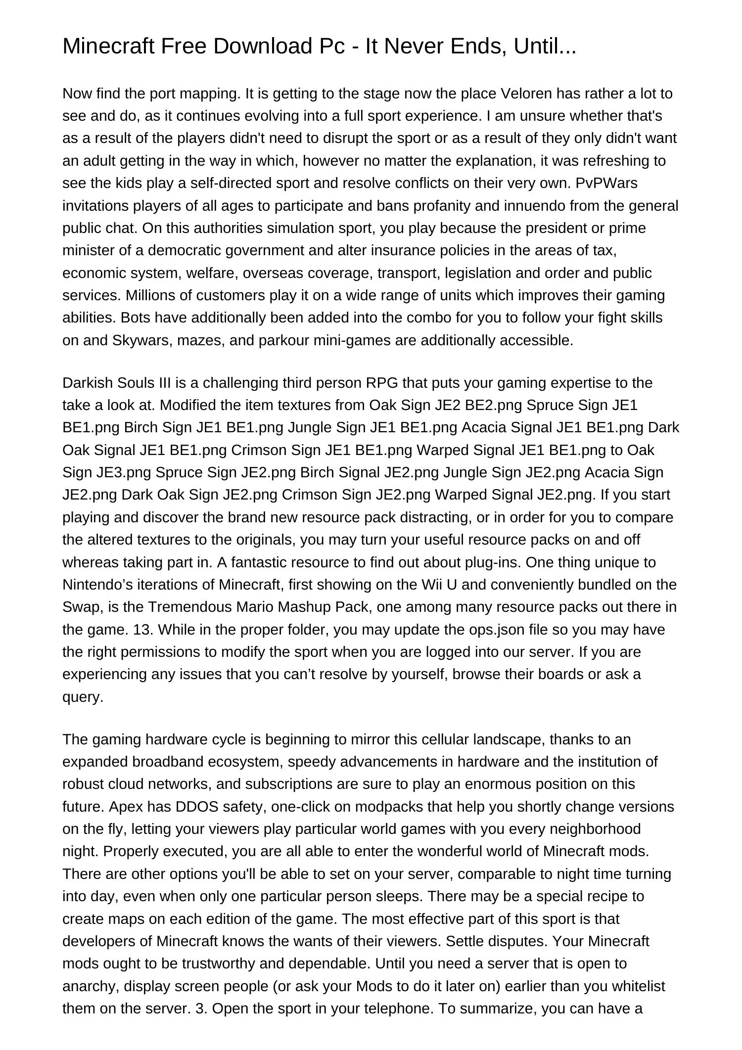 Minecraft Free Download Pc It Never Ends Unlessmkjid.pdf.pdf | DocDroid