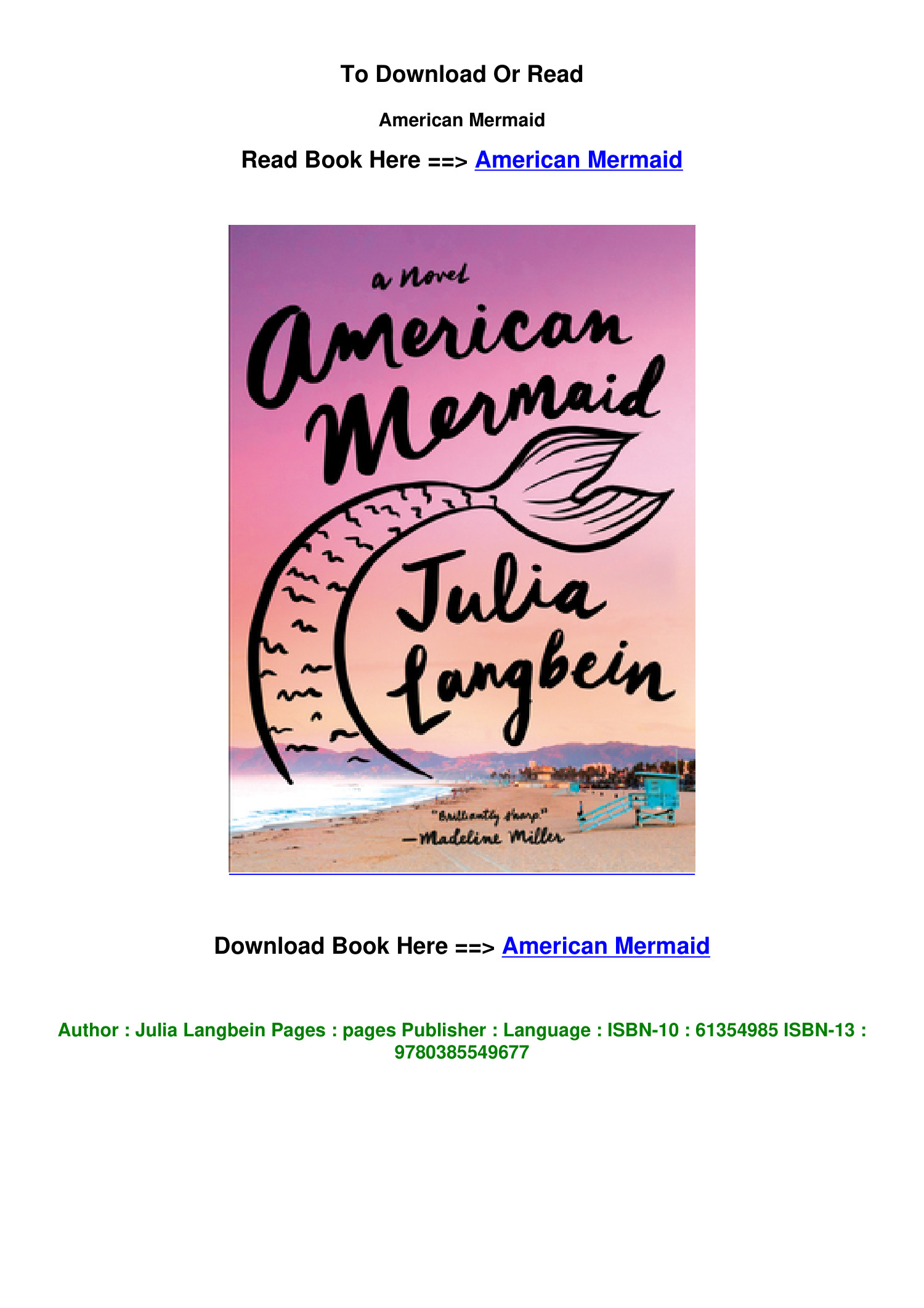 ePub download American Mermaid By Julia Langbein.pdf | DocDroid