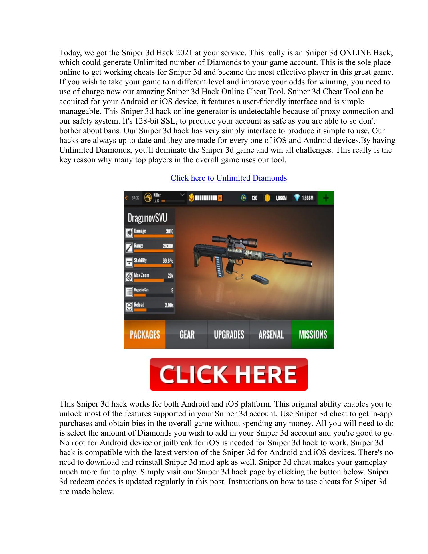 !news! Sniper 3d Hack Diamonds Generator 2020.pdf | DocDroid