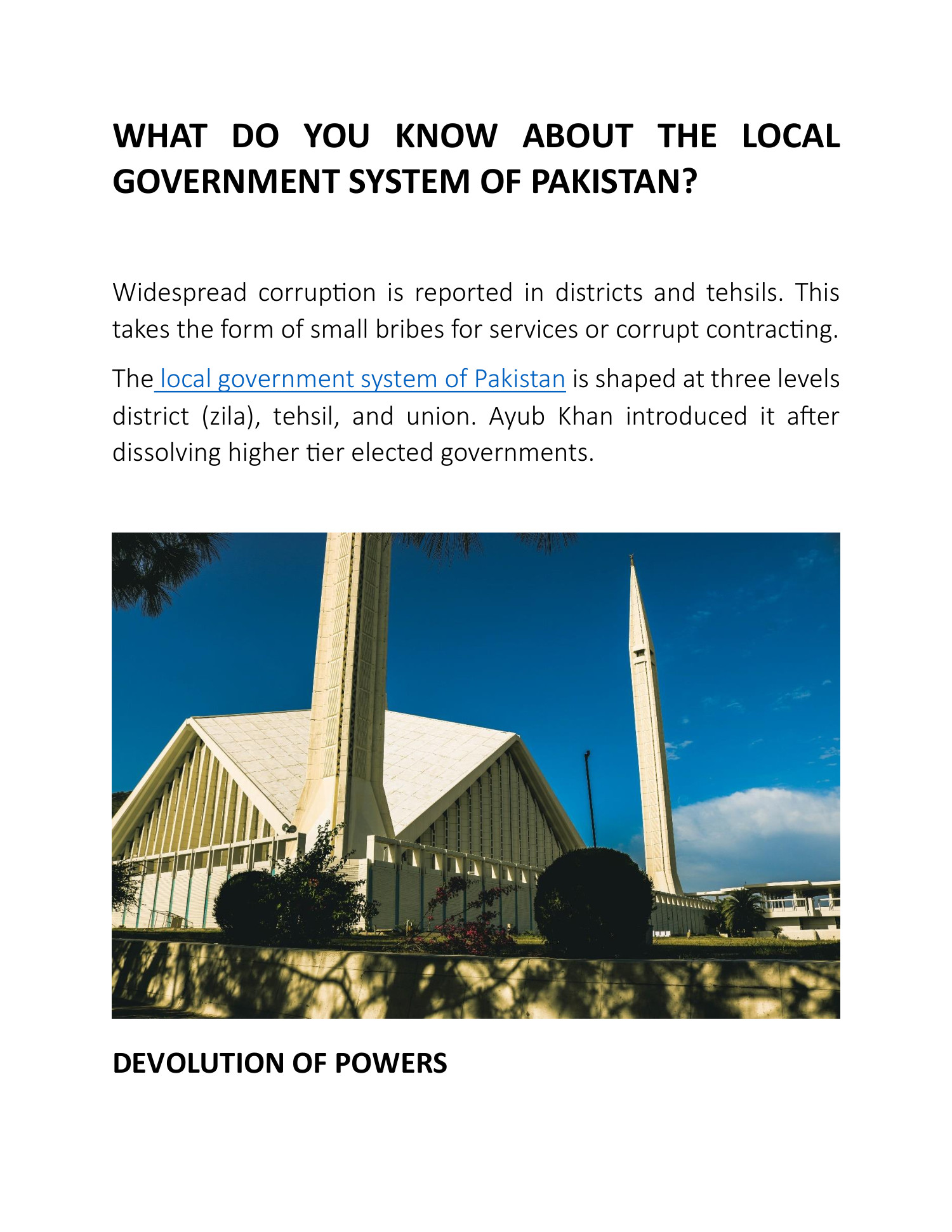 WHAT DO YOU KNOW ABOUT THE LOCAL GOVERNMENT SYSTEM OF PAKISTAN.pdf ...