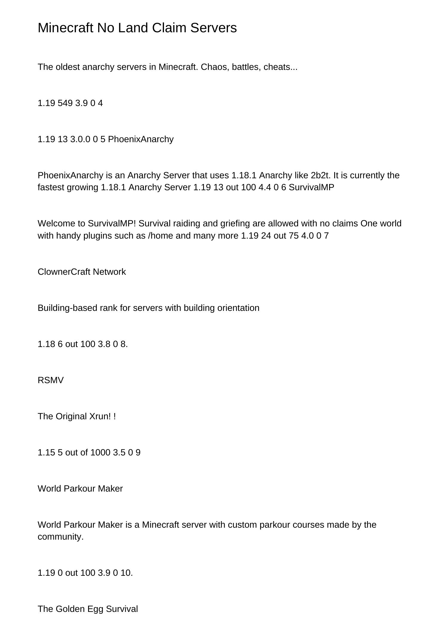 Minecraft No Land Claim Serverssrknb.pdf.pdf | DocDroid