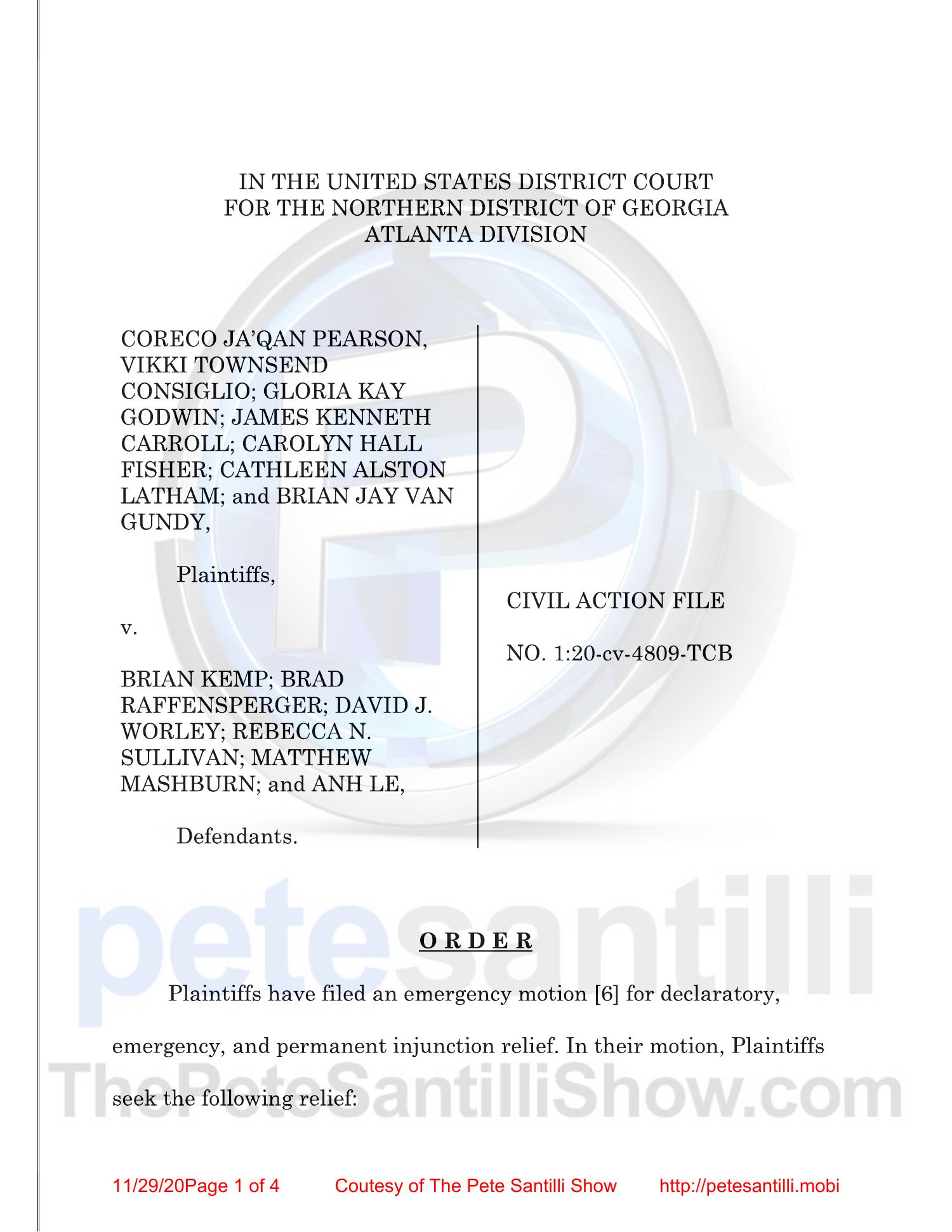 01_TRO ORDER - PEARSON v. KEMP 11.29.2020.pdf | DocDroid