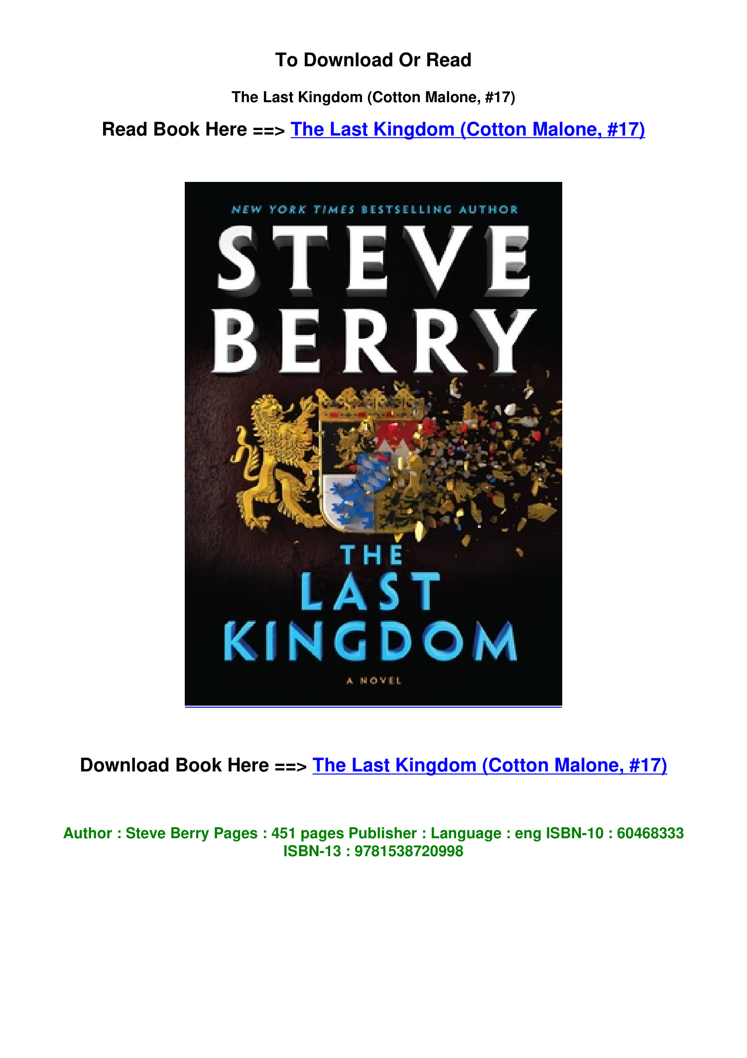 epub download The Last Kingdom Cotton Malone 17 by Steve Berry.pdf | DocDroid