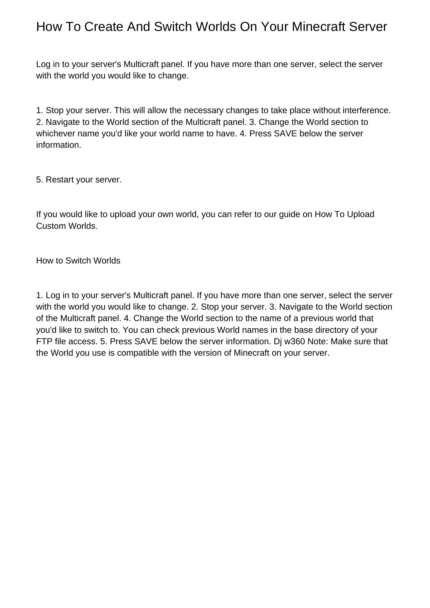 How To Create And Switch Worlds On Your Minecraft Servernoyzz.pdf.pdf ...