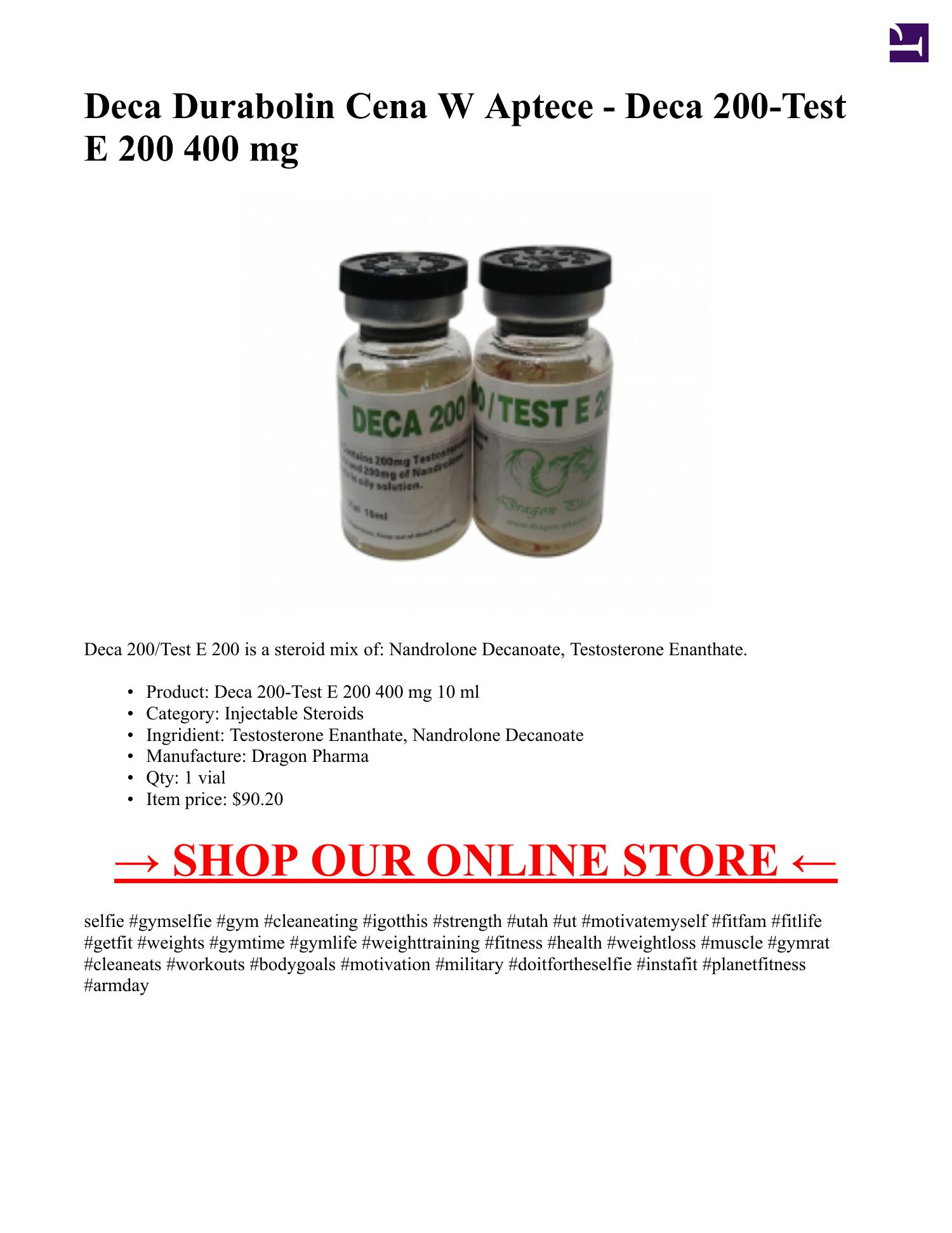 Deca Durabolin Cena W Aptece - Deca 200-Test E 200 400 mg 1 vial 10 ml ...