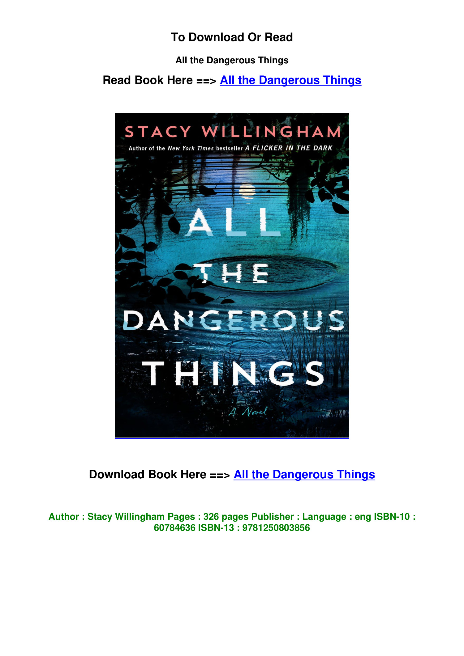 Pdf Download All the Dangerous Things BY Stacy Willingham.pdf | DocDroid