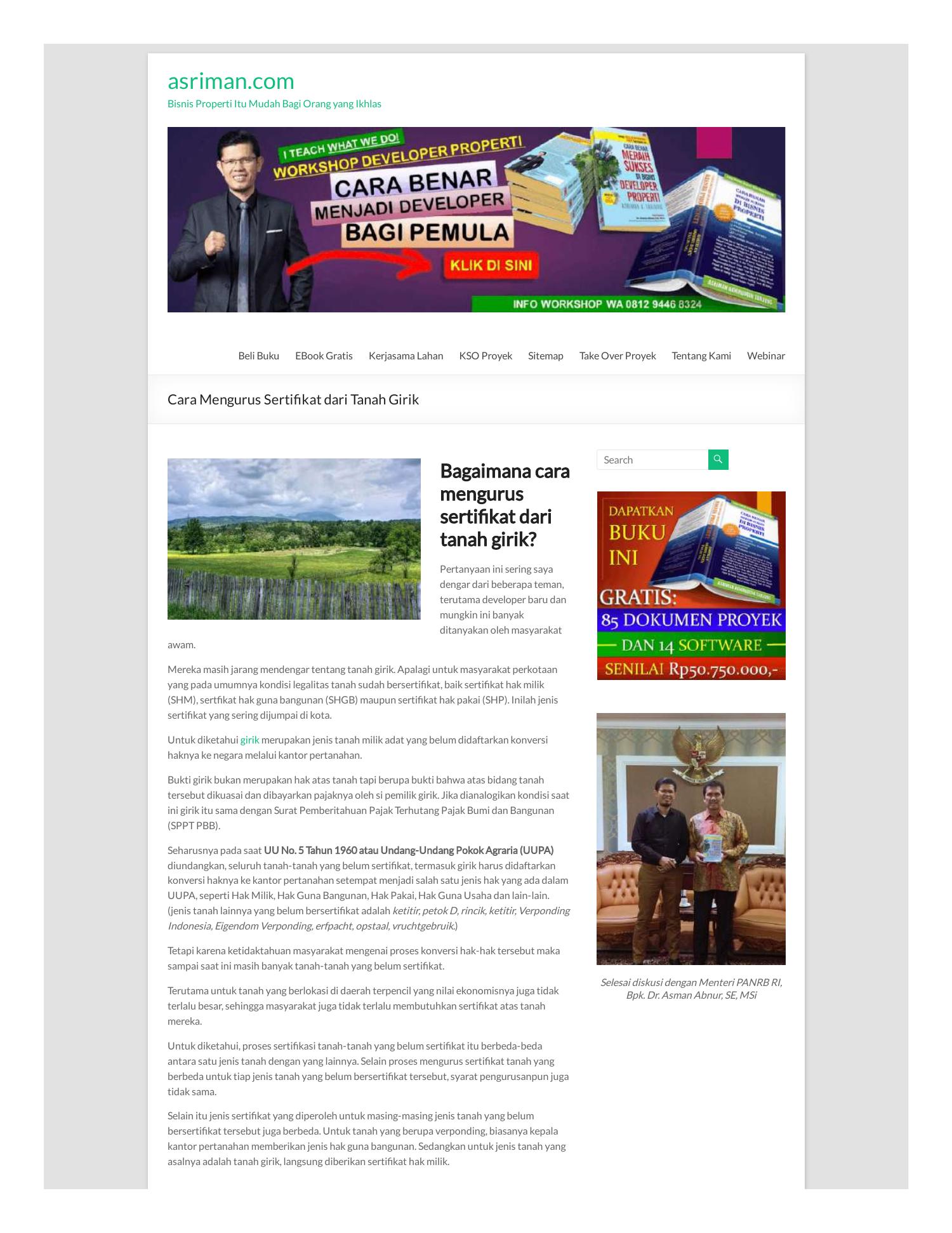 Cara Mengurus Sertifikat dari Tanah Girik – asriman.com.pdf | DocDroid