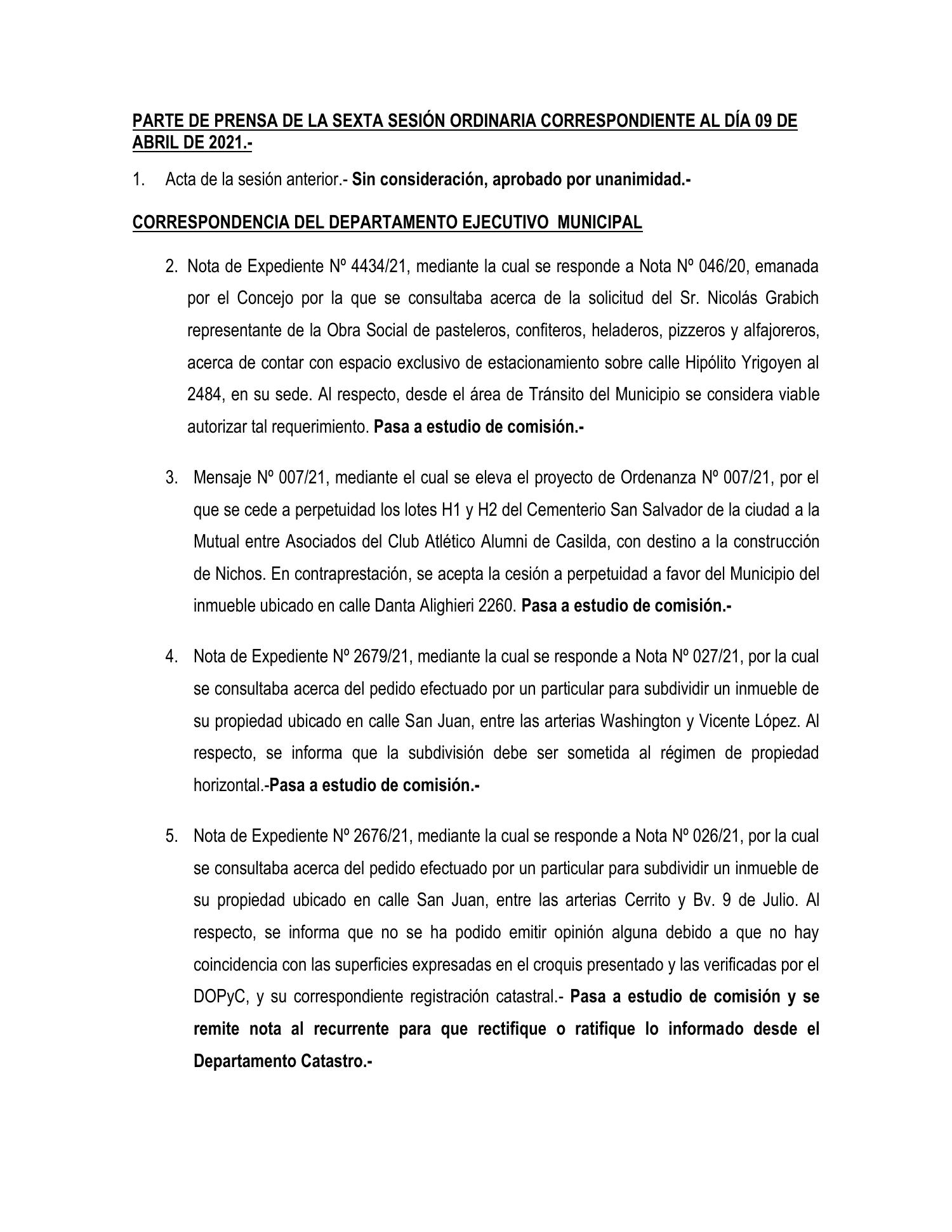 PARTE DE PRENSA SEXTA SESIÓN ORDINARIA 09-04-2021.pdf | DocDroid