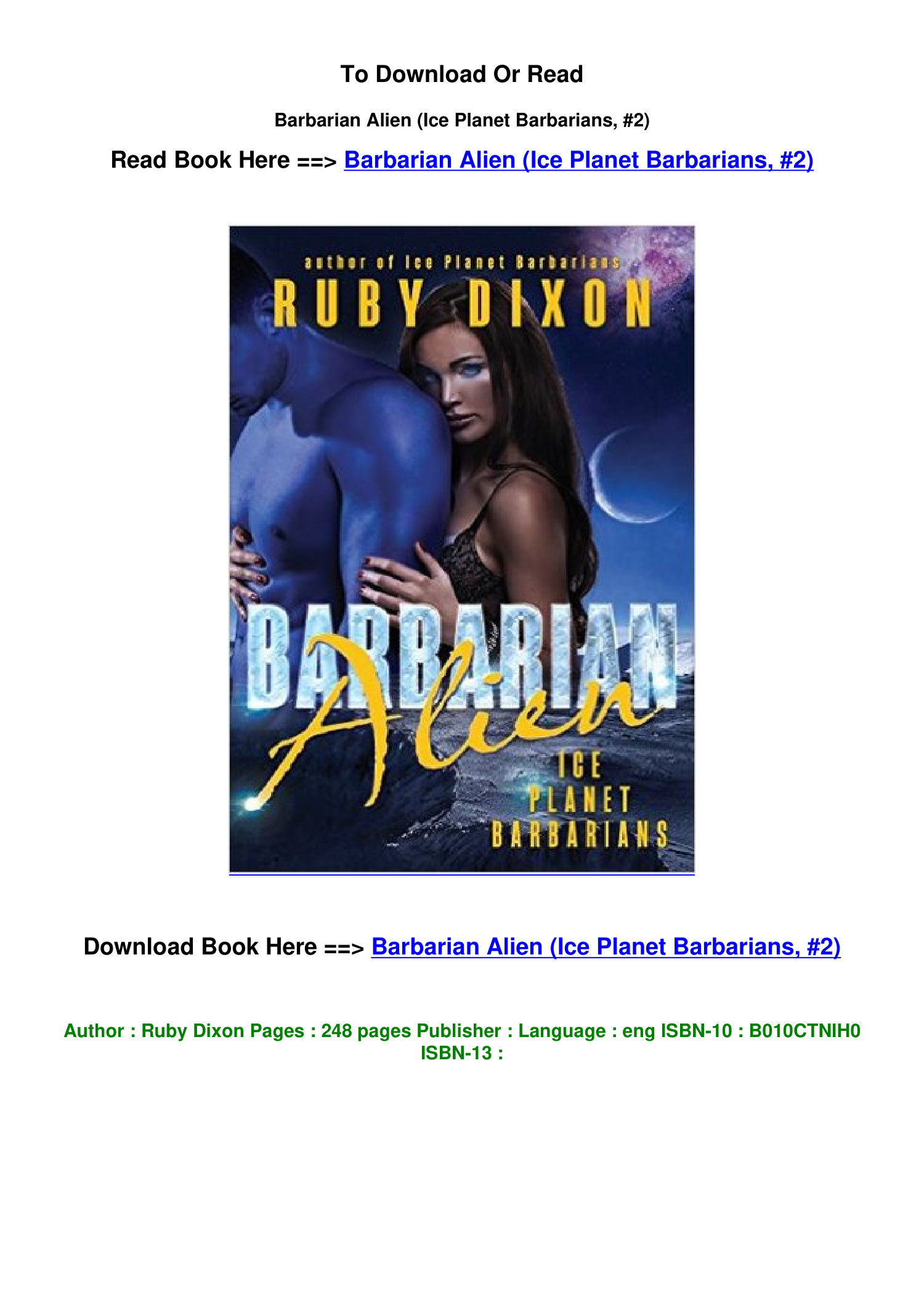 ePub Download Barbarian Alien Ice Planet Barbarians 2 BY Ruby Dixon.pdf | DocDroid