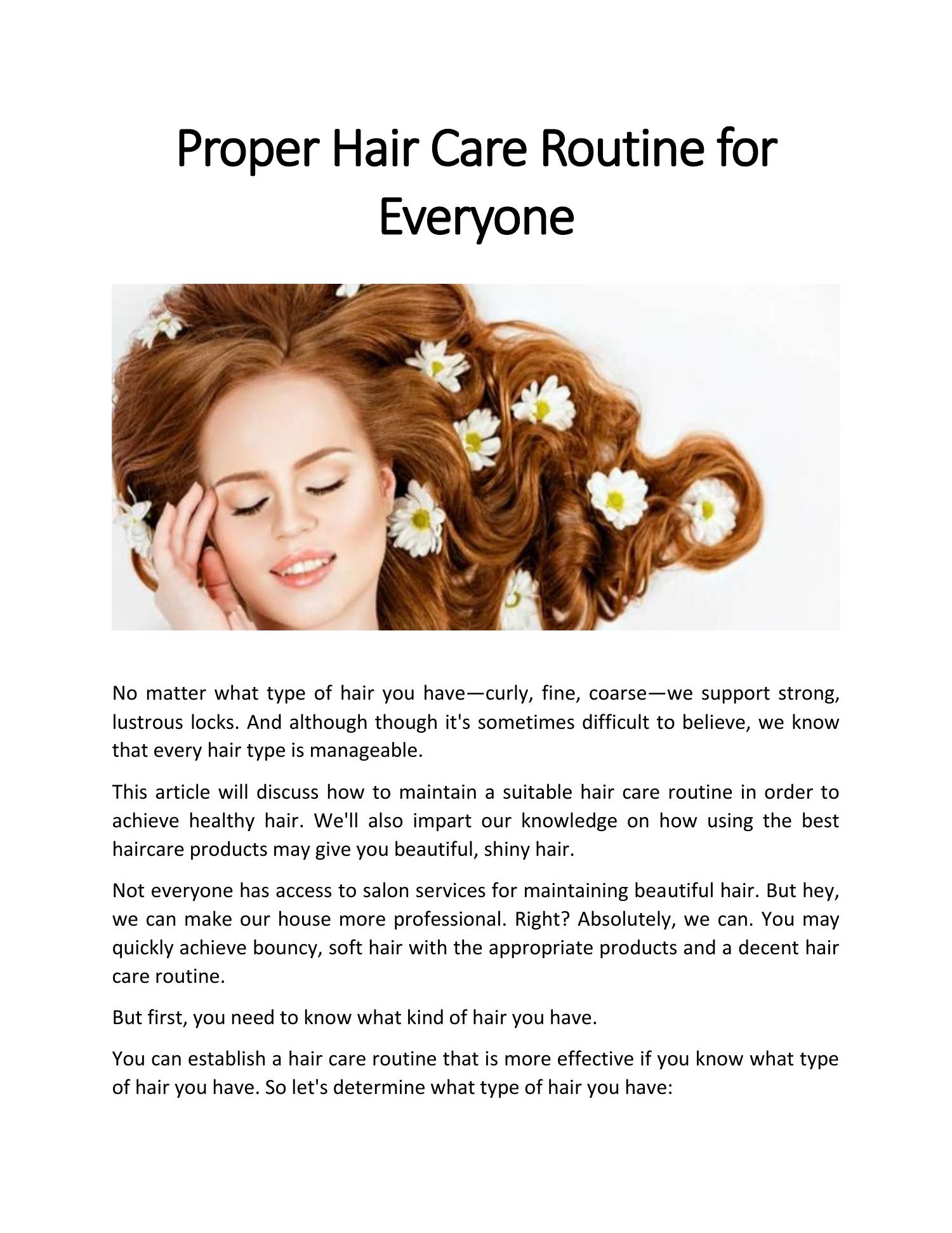 Proper Hair Care Routine for Everyone.pdf | DocDroid