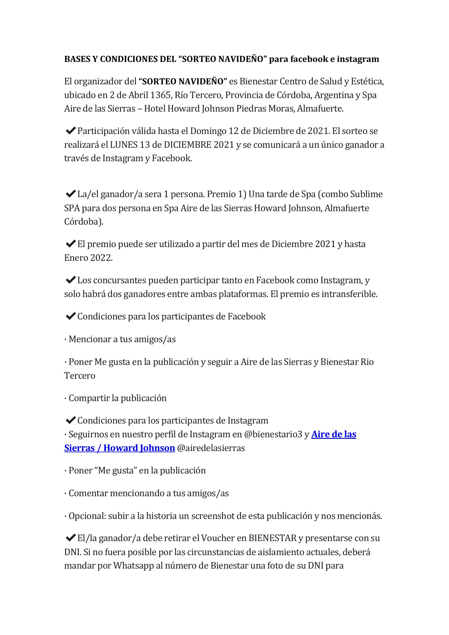 BASES Y CONDICIONES SORTEO SPA Y BIENESTAR NAVIDAD.docx | DocDroid