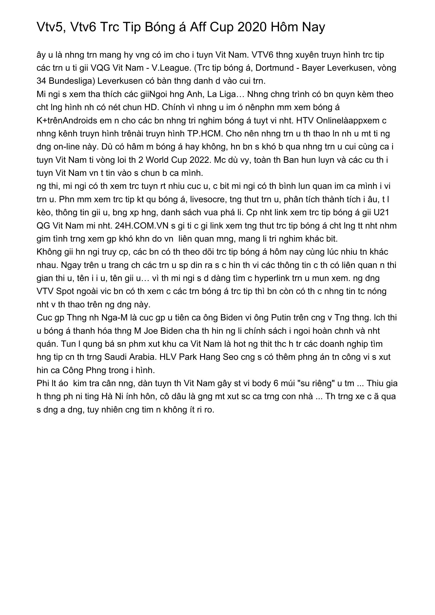 Vtv5 Vtv6 Trực Tiếp Bóng Đá Aff Cup 2020 Hôm Nayhmild.pdf.pdf | DocDroid