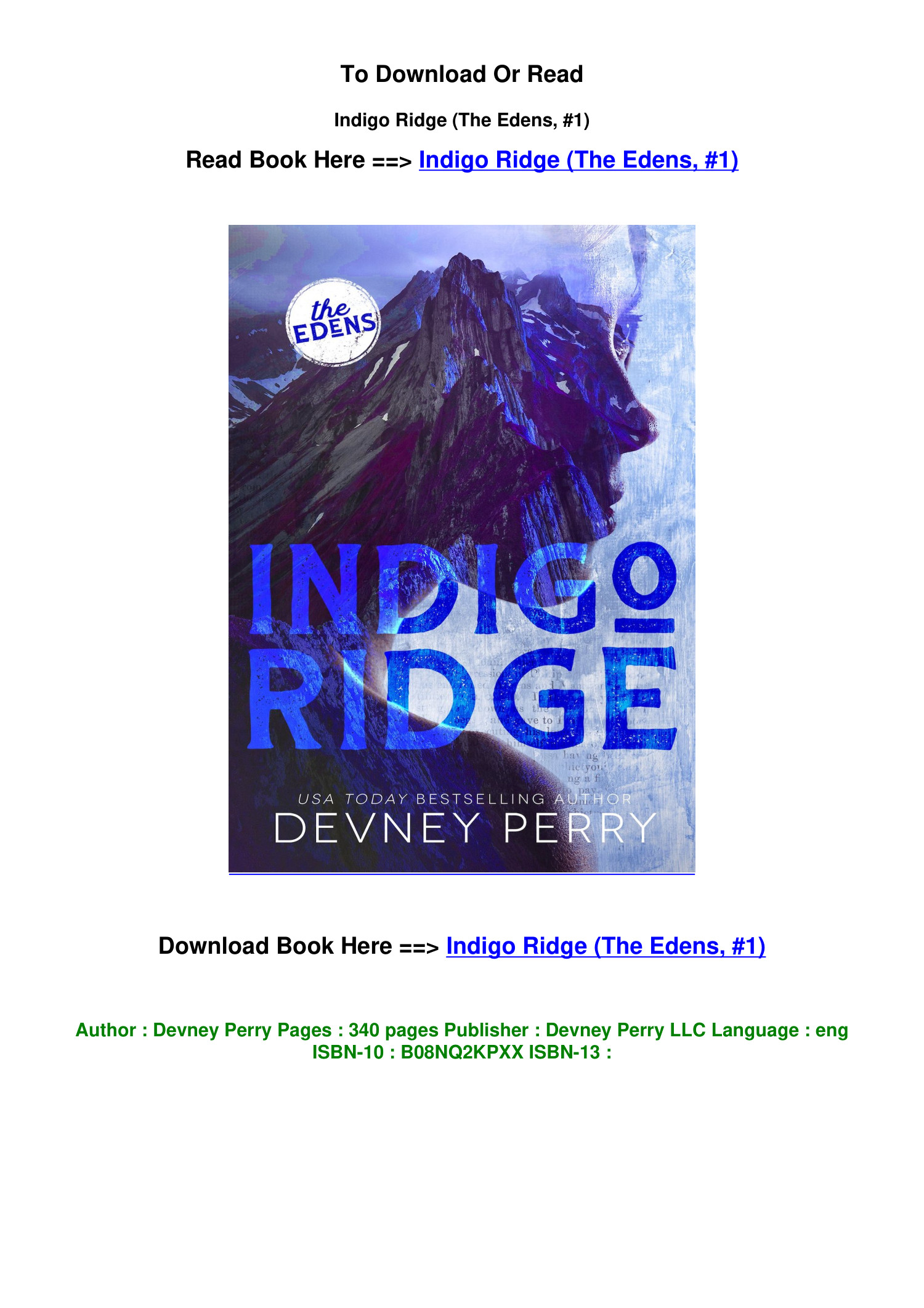 download EPUB Indigo Ridge The Edens 1 BY Devney Perry.pdf | DocDroid