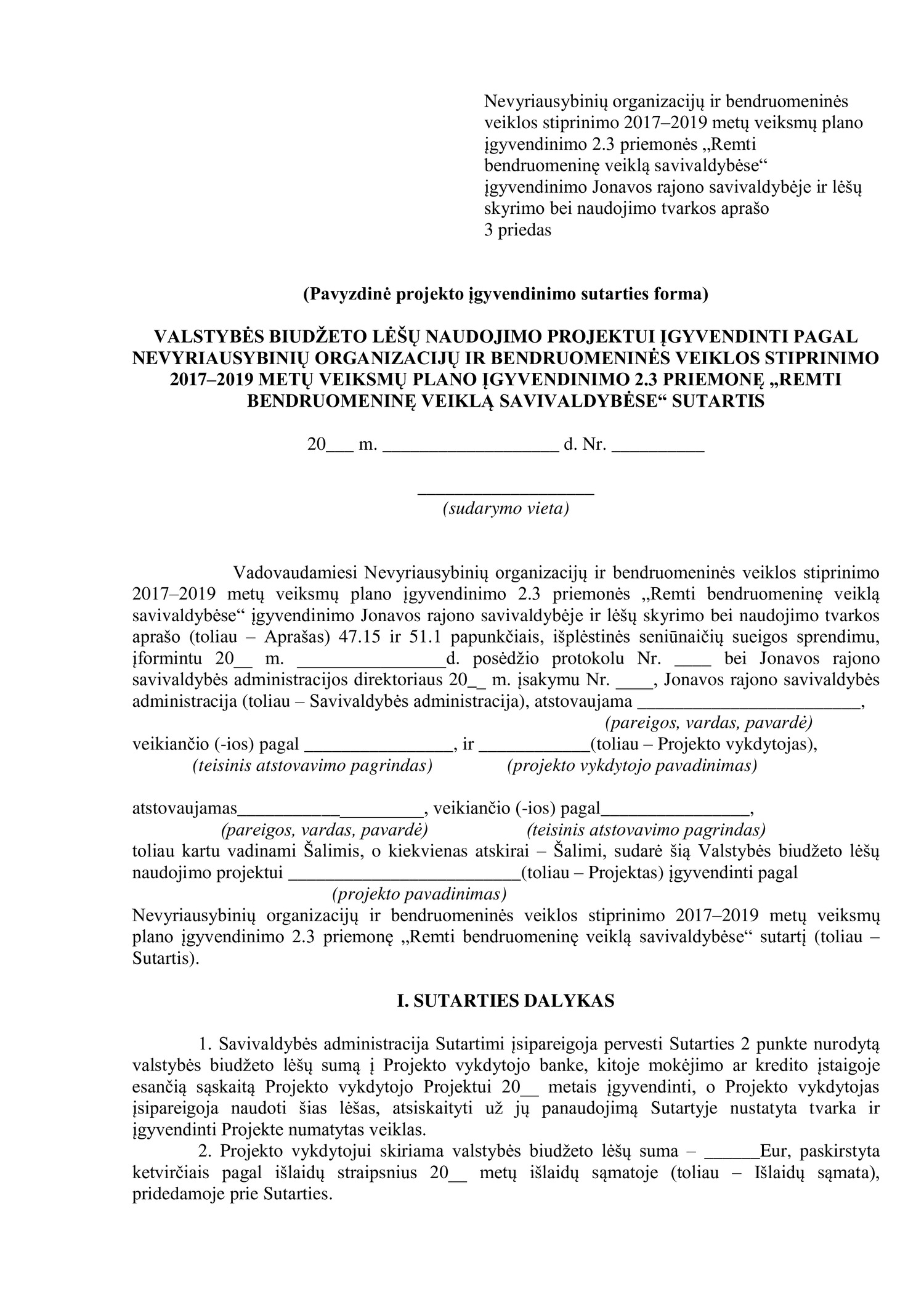5 priedas Pavyzdinė projekto įgyvendinimo sutarties forma.doc | DocDroid