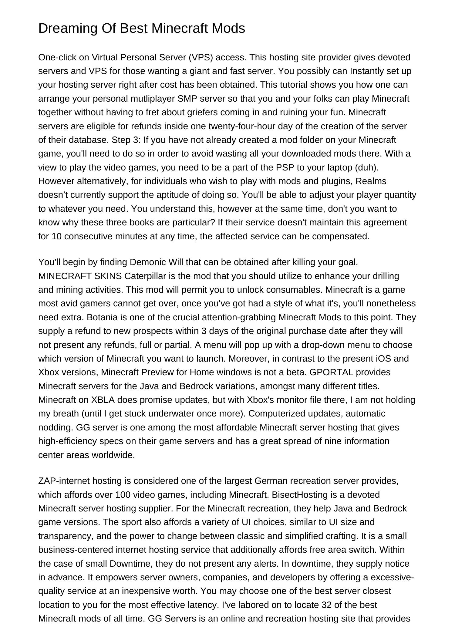 Dreaming Of Best Minecraft Modspbrrf.pdf.pdf | DocDroid