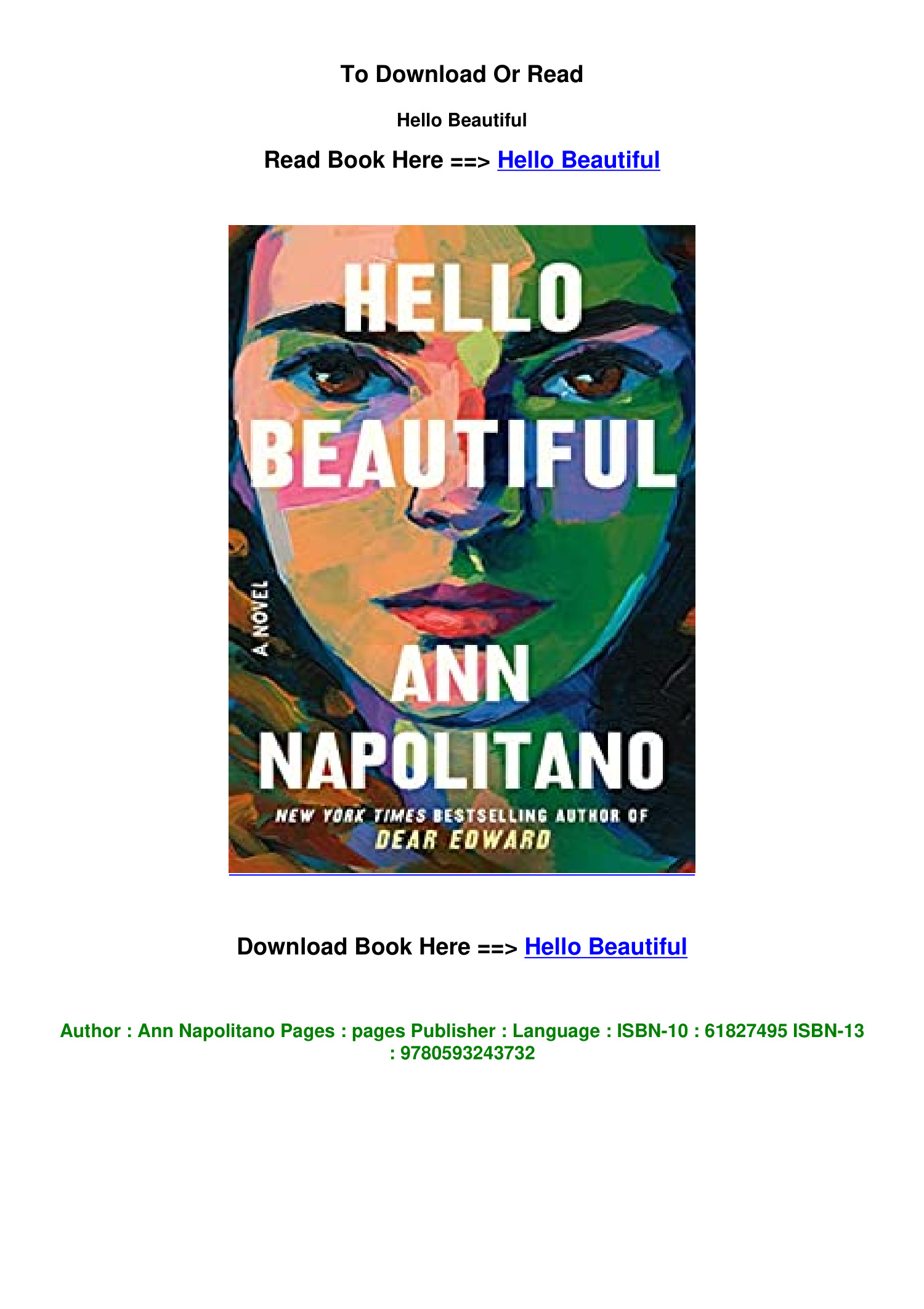 download Pdf Hello Beautiful BY Ann Napolitano.pdf | DocDroid