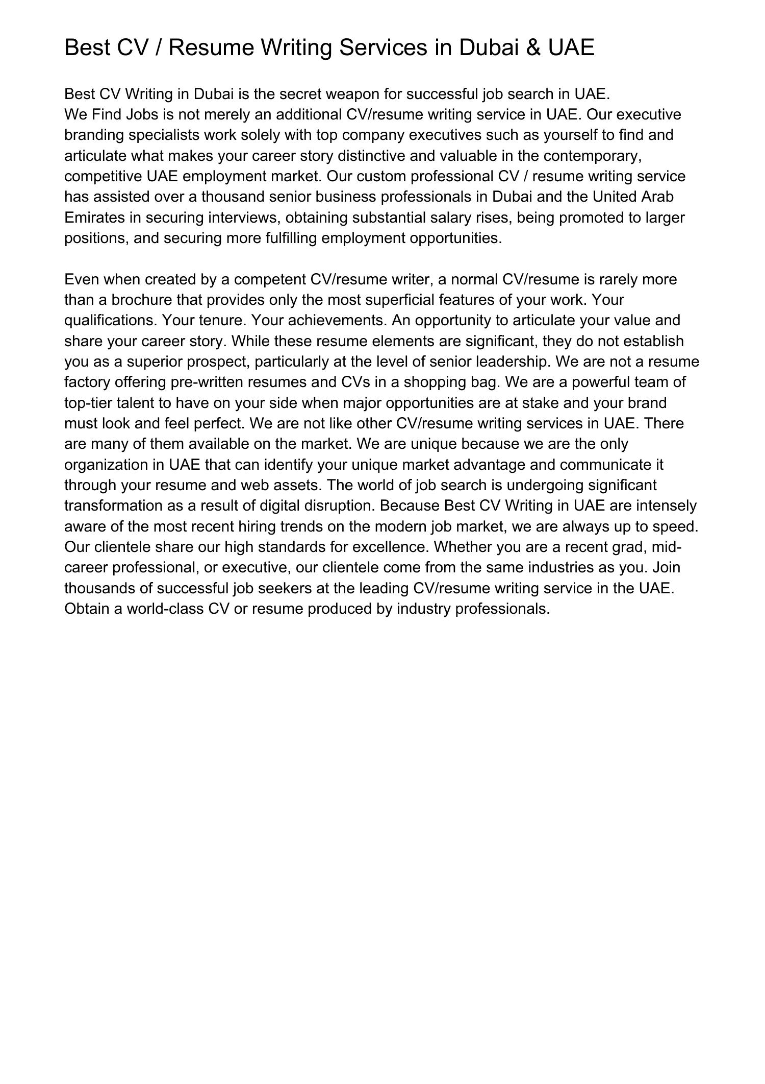 Best CV Resume Writing Services in Dubai UAEzihrr.pdf.pdf | DocDroid