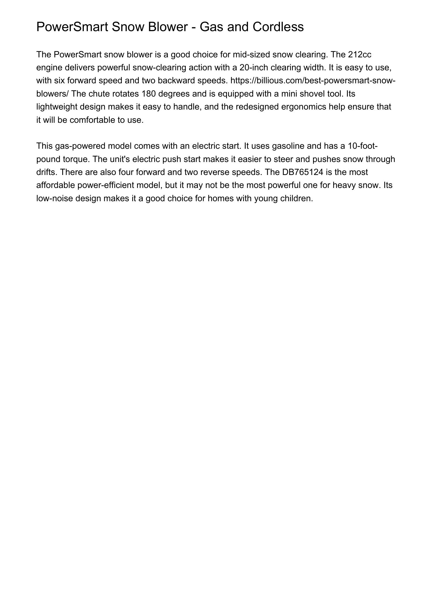 PowerSmart Snow Blower Gas and Cordlessskrvq.pdf.pdf | DocDroid