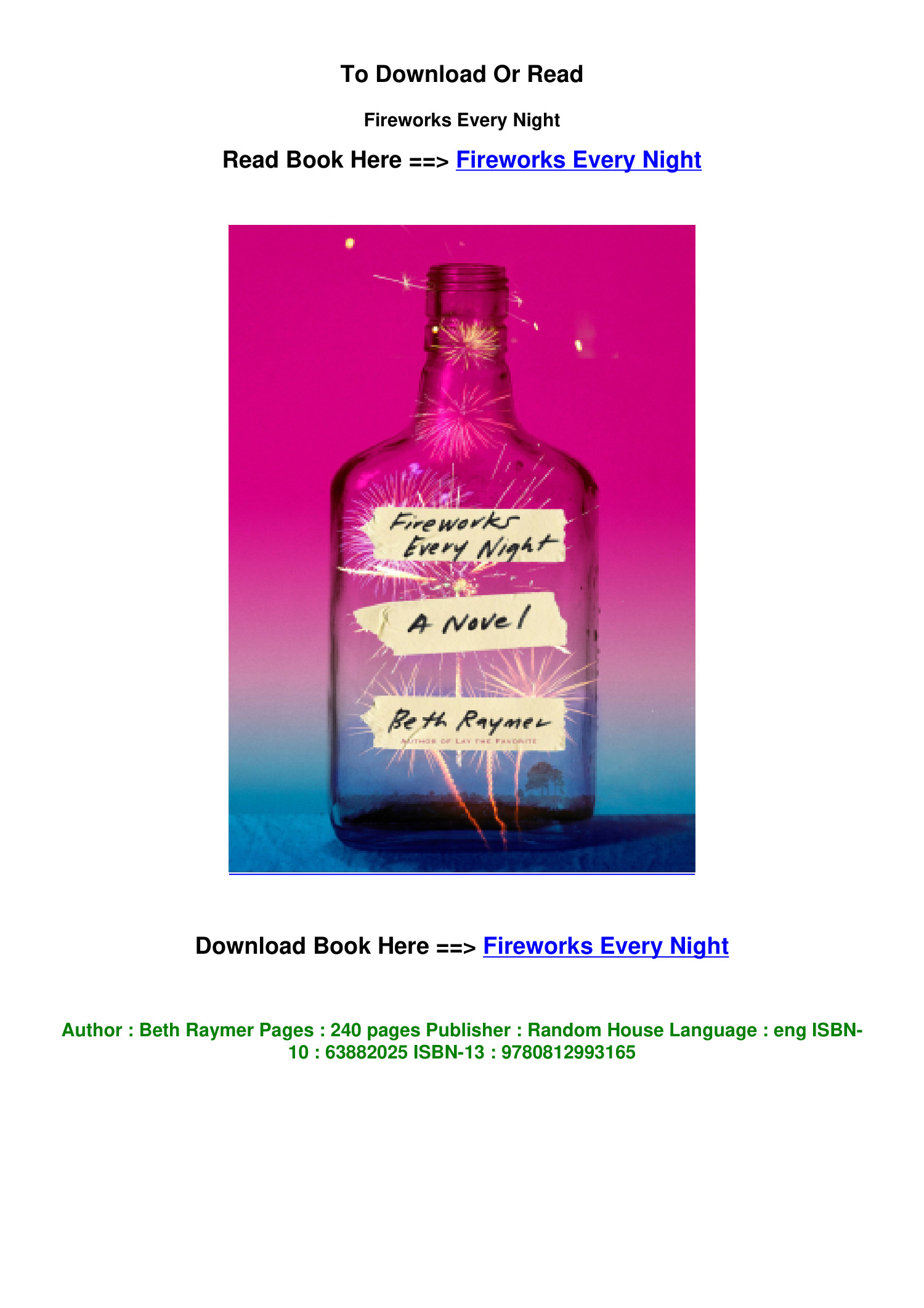 EPub Download Fireworks Every Night BY Beth Raymer.pdf | DocDroid