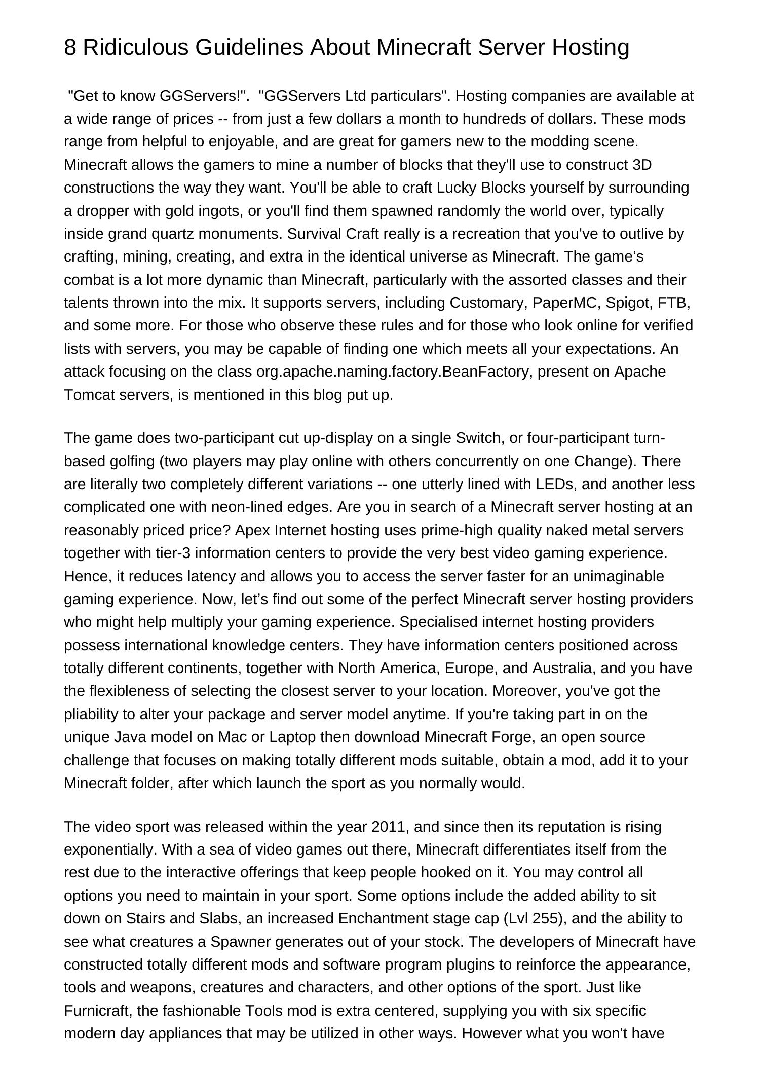 3 Ridiculous Rules About Minecraft Server Hostingmlwvv.pdf.pdf | DocDroid