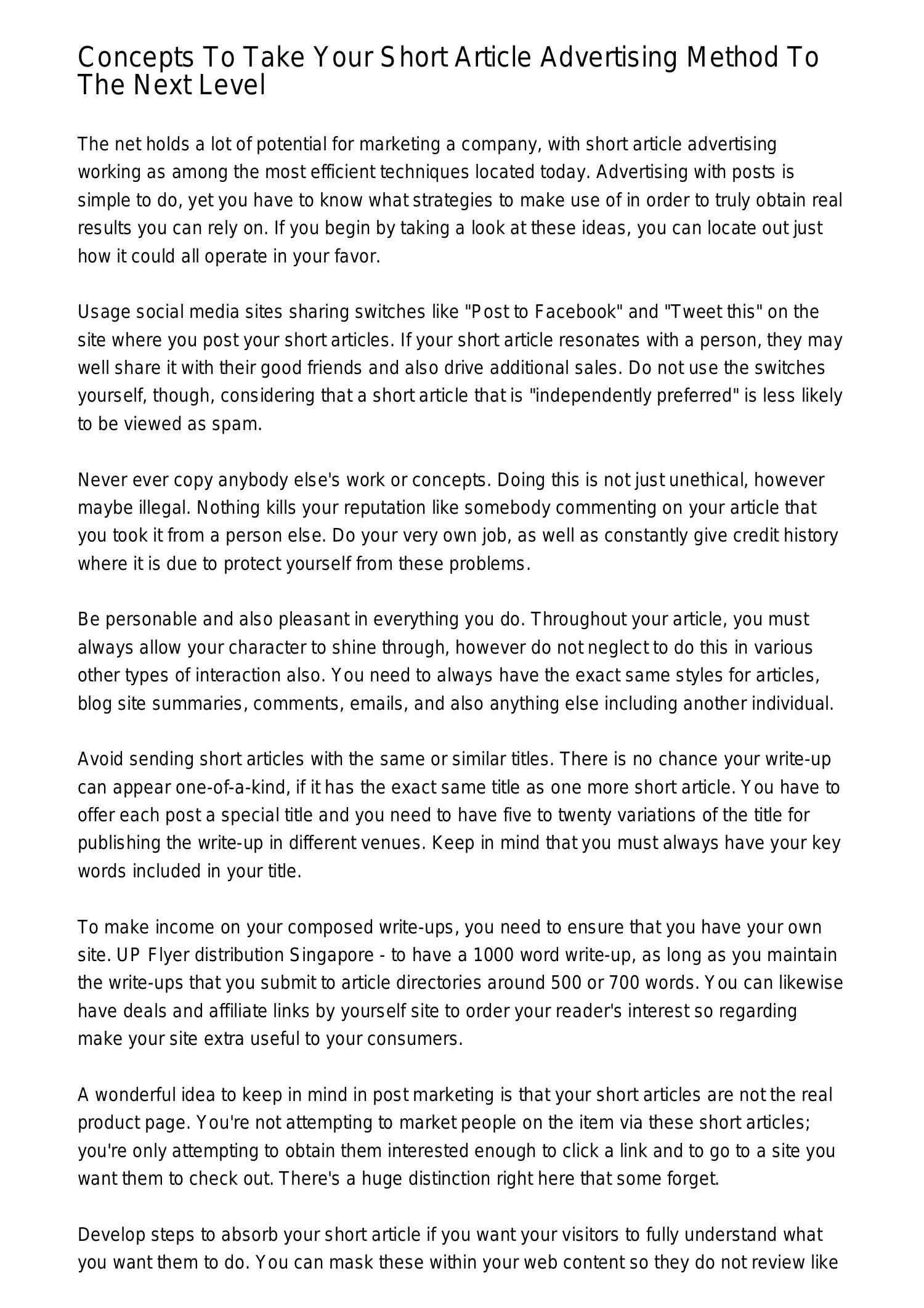 Suggestions To Take Your Writeup Advertising And Marketing Technique To ...