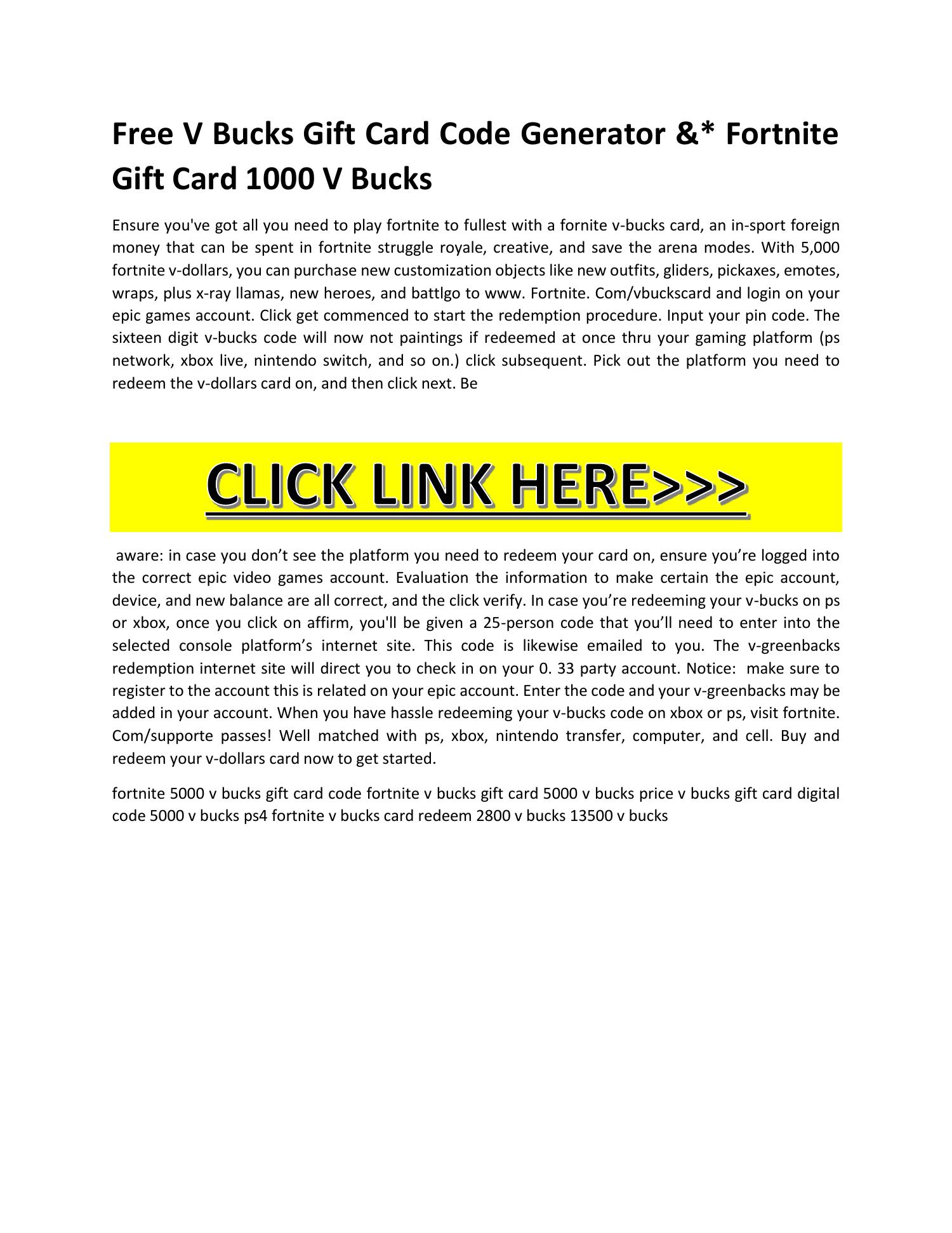 Free V Bucks Gift Card Code Generator.pdf | DocDroid