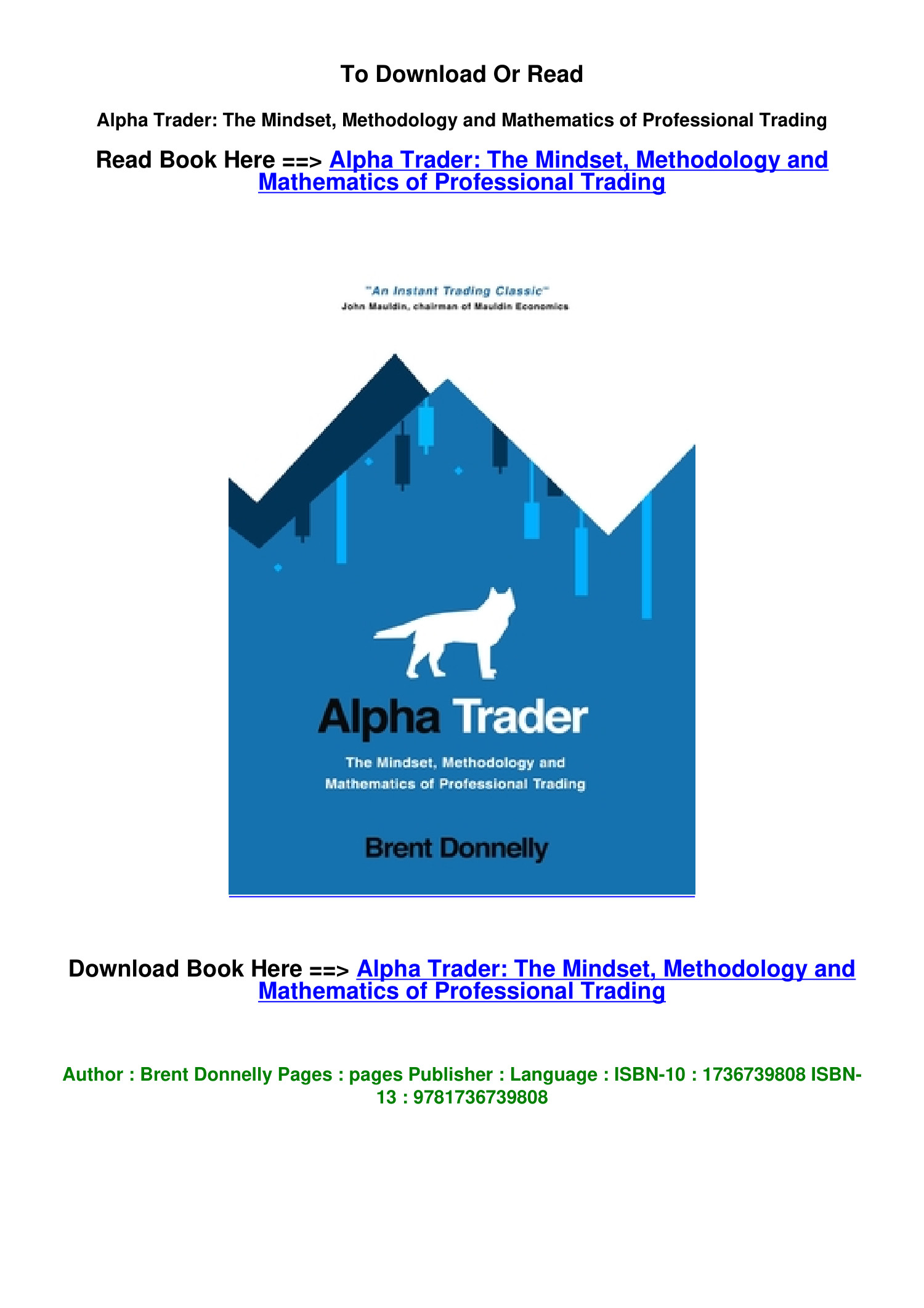 Download EPub Alpha Trader The Mindset Methodology and Mathematics of .pdf | DocDroid