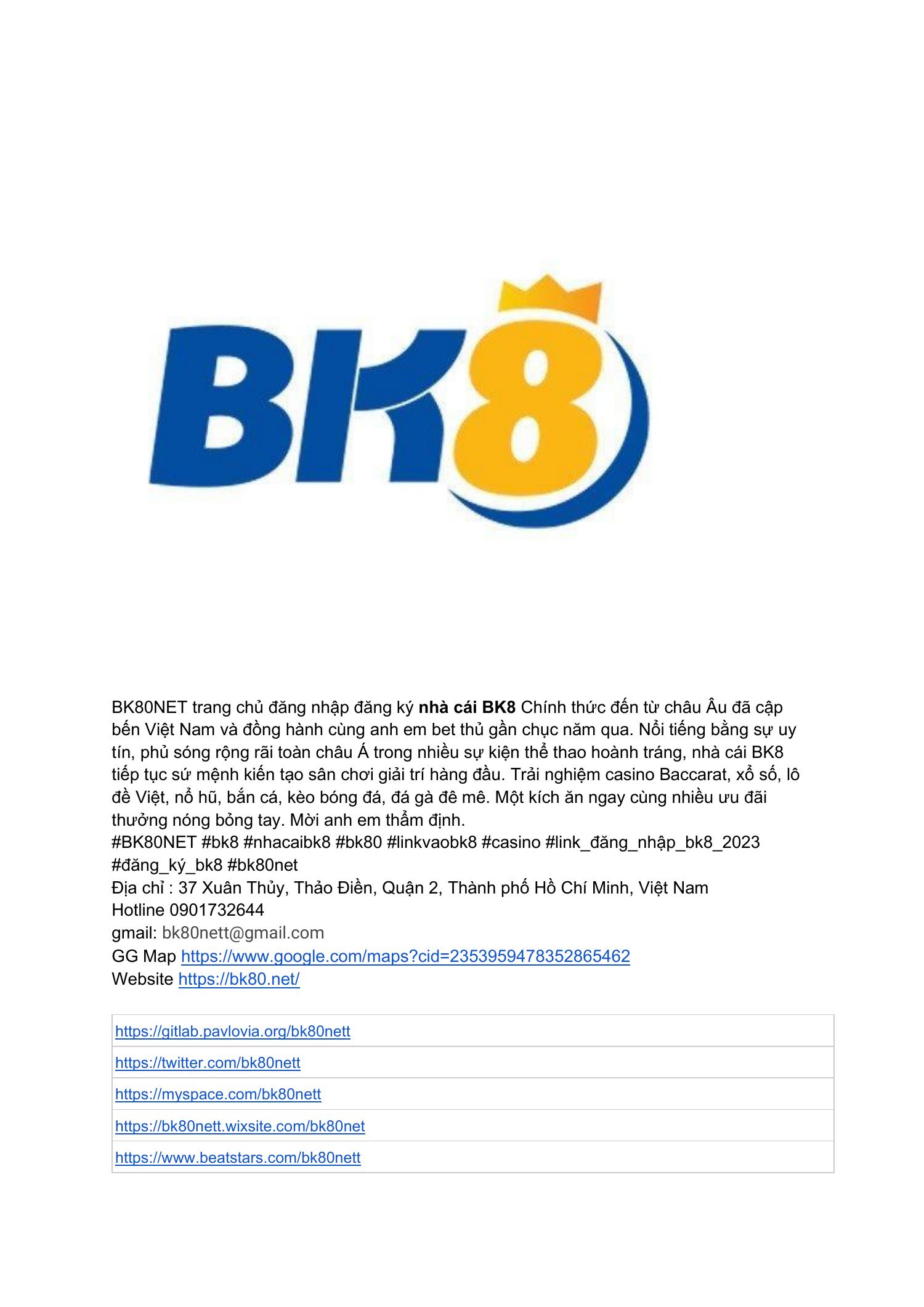 Bk8 – Link đăng nhập BK8 chính thức – Nhà cái cá cược uy tín 2023.docx | DocDroid