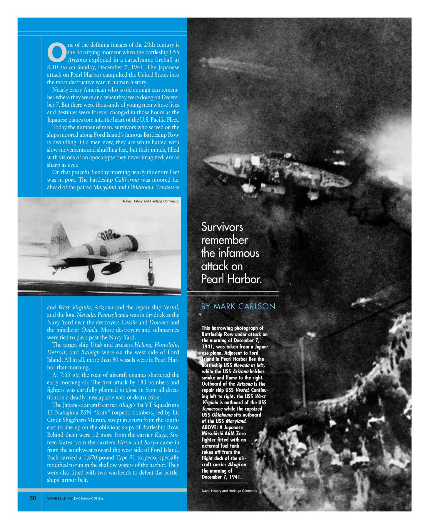 visions from battleship row pearl harbor WWII History - December 2016 ...