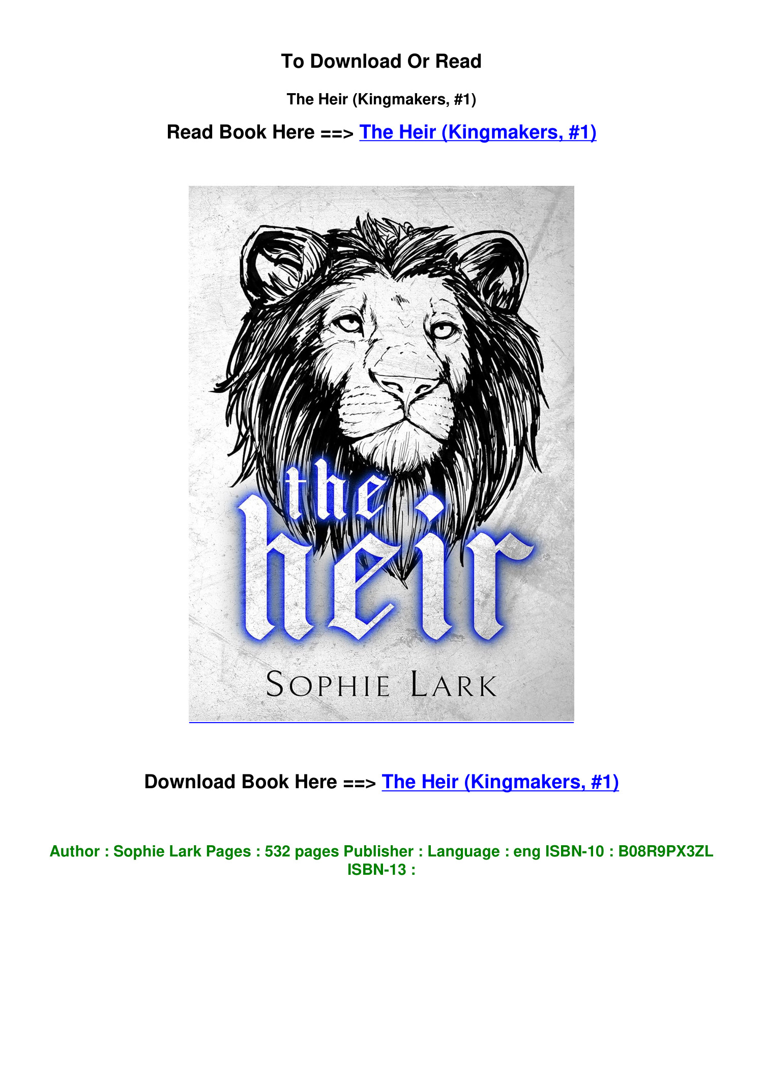 download epub The Heir Kingmakers 1 by Sophie Lark.pdf | DocDroid