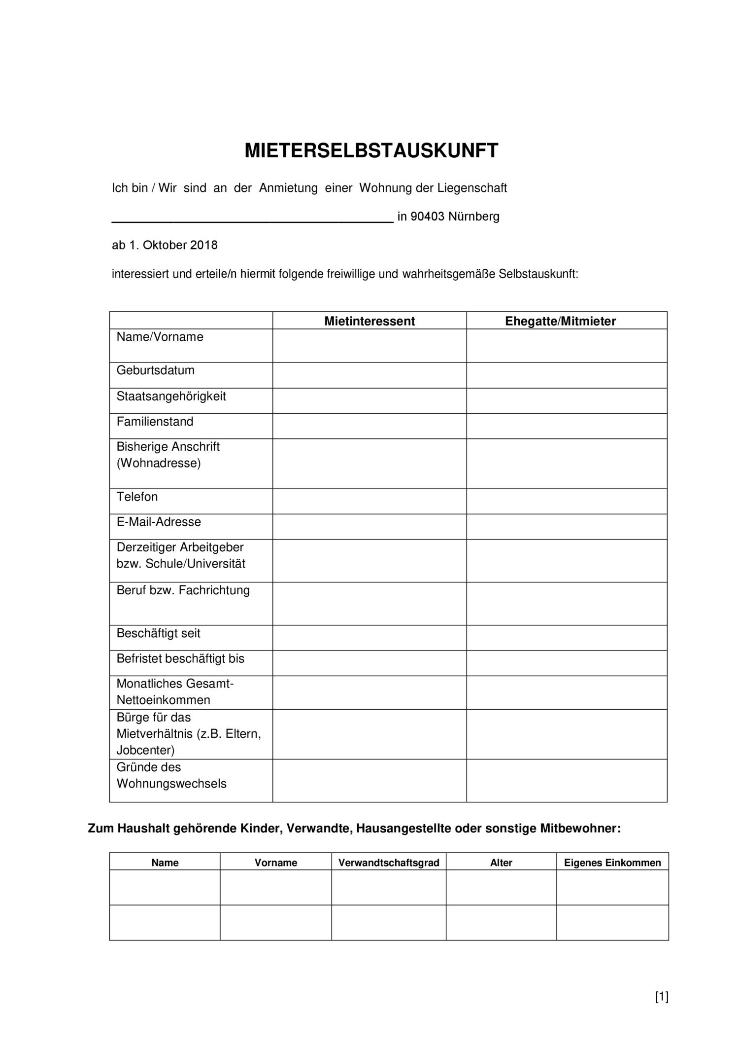 Mieterselbstauskunft Haus Und Grund Pdf GWXSJ